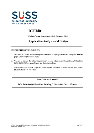 ICT340 TMA JUL 2021 - TMA - ICT Application Analysis and Design Tutor-Marked Assignment July ...