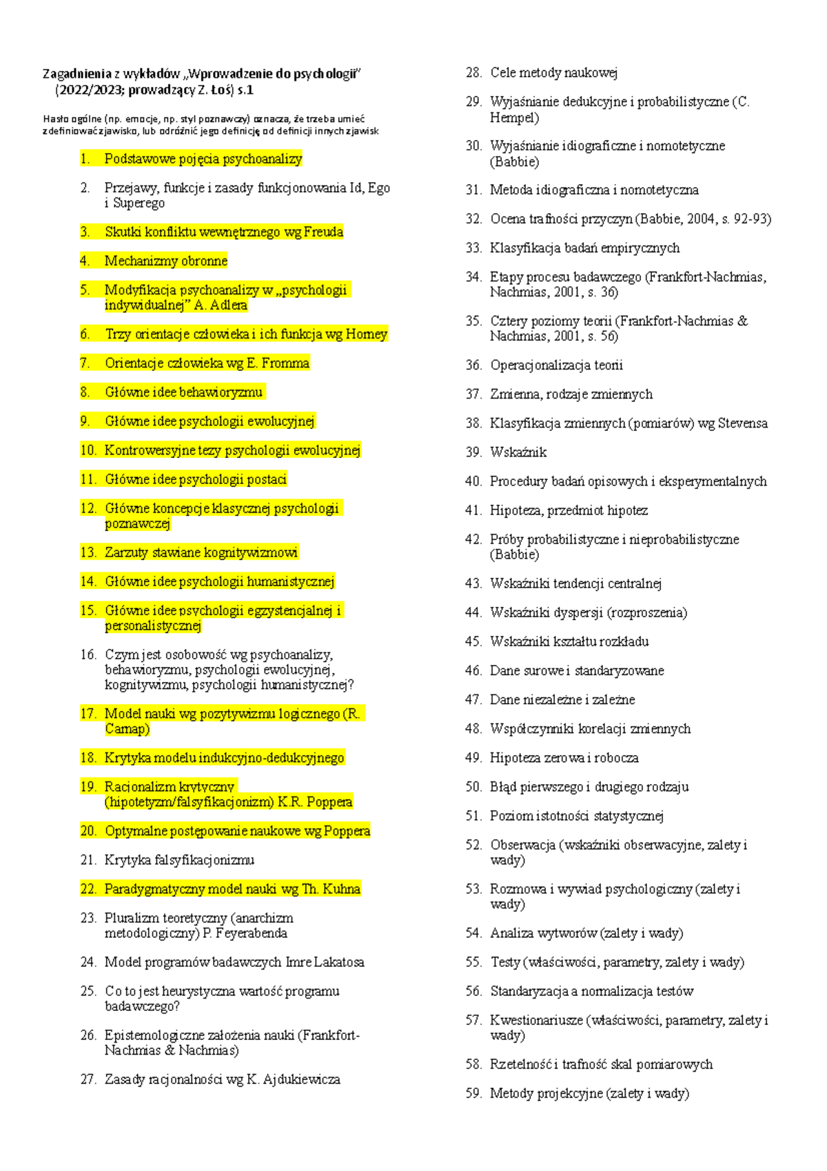Tematy z Wprowadzenia zag og 20222023 do egzaminu - Zagadnienia z wykładów „Wprowadzenie do ...