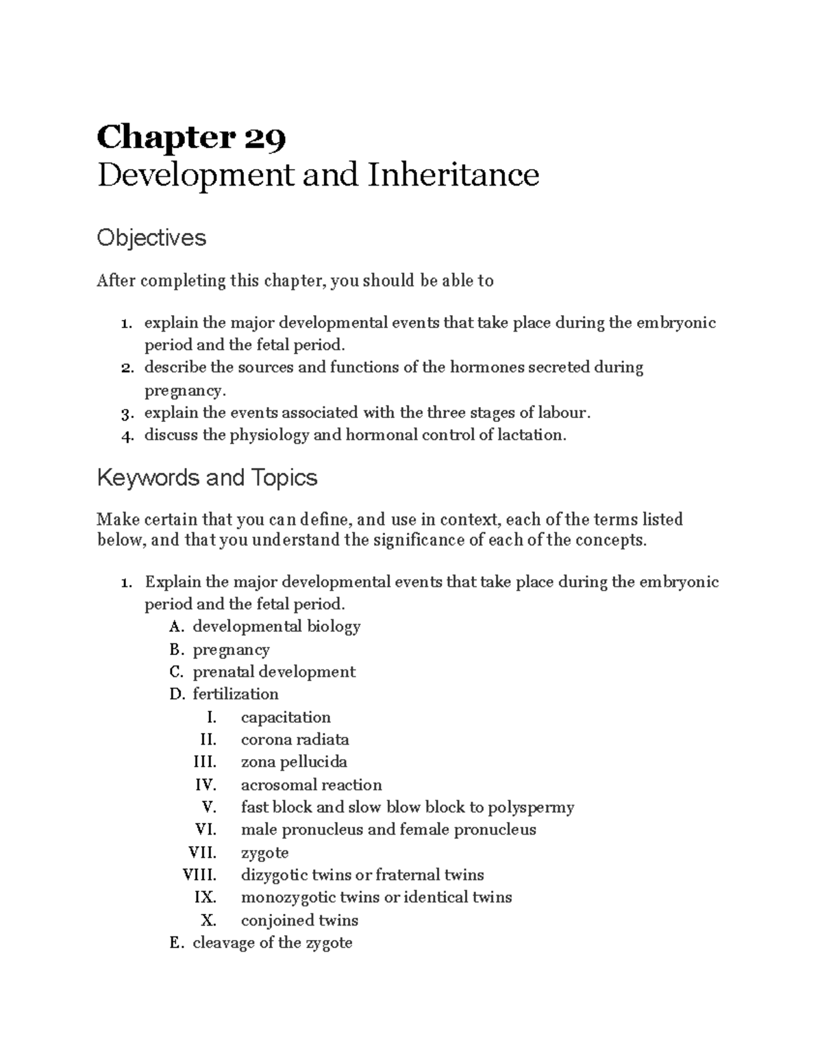 C2 - Chapter 29 Development and Inheritance Objectives After completing ...
