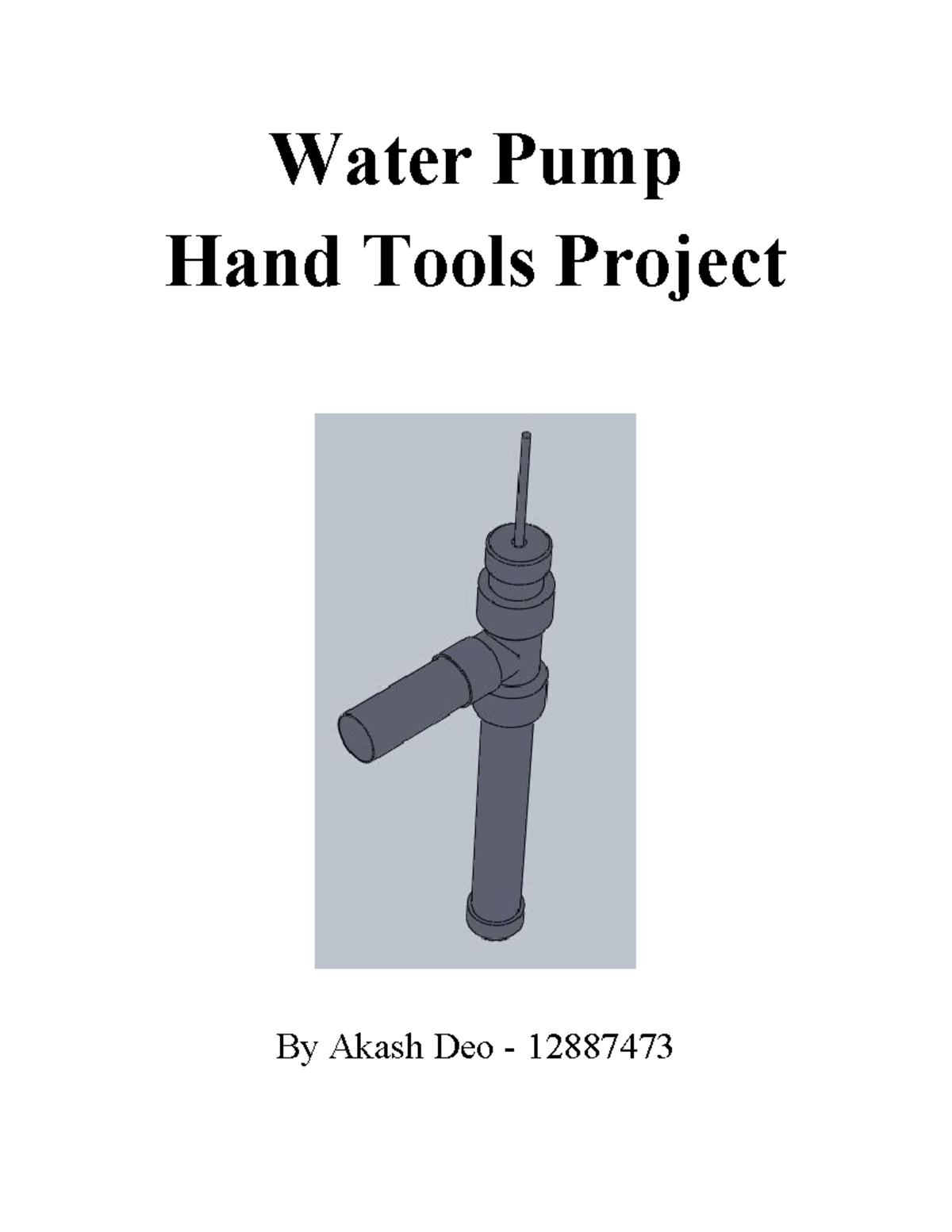 Hand Tools Project Water Pump Report - Water Pump Hand Tools Project By ...