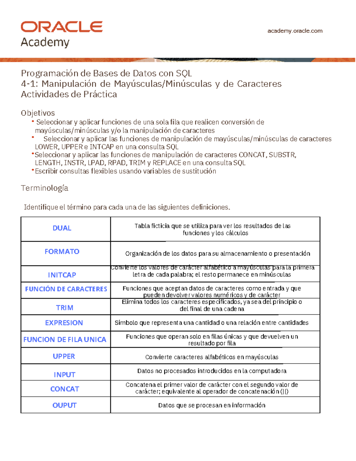 Practica Programacion Base de Datos - Completo - Programación de Bases de Datos con SQL 4-1 ...