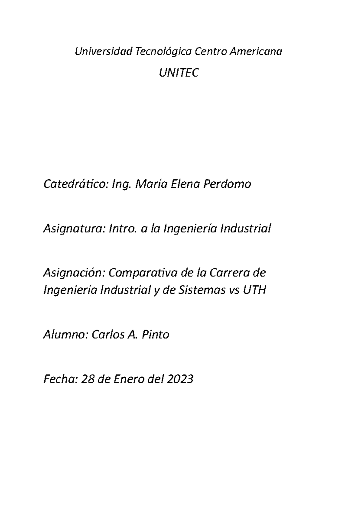 Comparativa - Universidad Tecnológica Centro Americana UNITEC ...