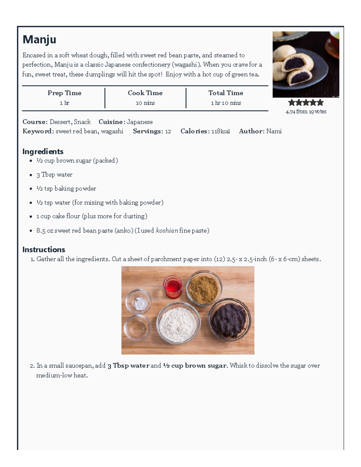 Manju - Just One Cookbook - Manju Encased in a soft wheat dough, filled ...