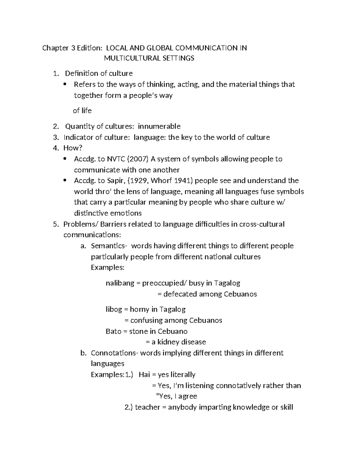 Chapter 3 Edited Purcom - Chapter 3 Edition: LOCAL AND GLOBAL COMMUNICATION IN MULTICULTURAL ...