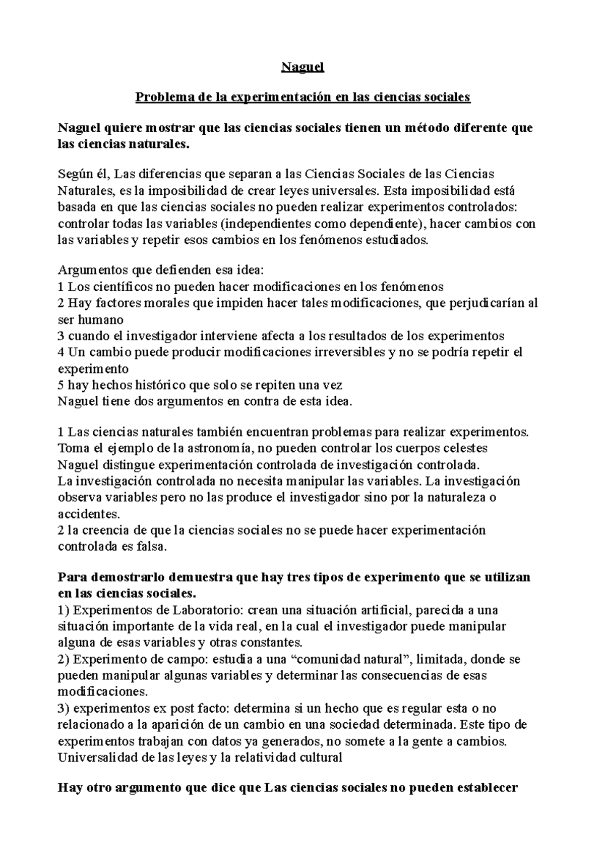 Resumen Nagel Cs Sociales de Internet - Naguel Problema de la ...