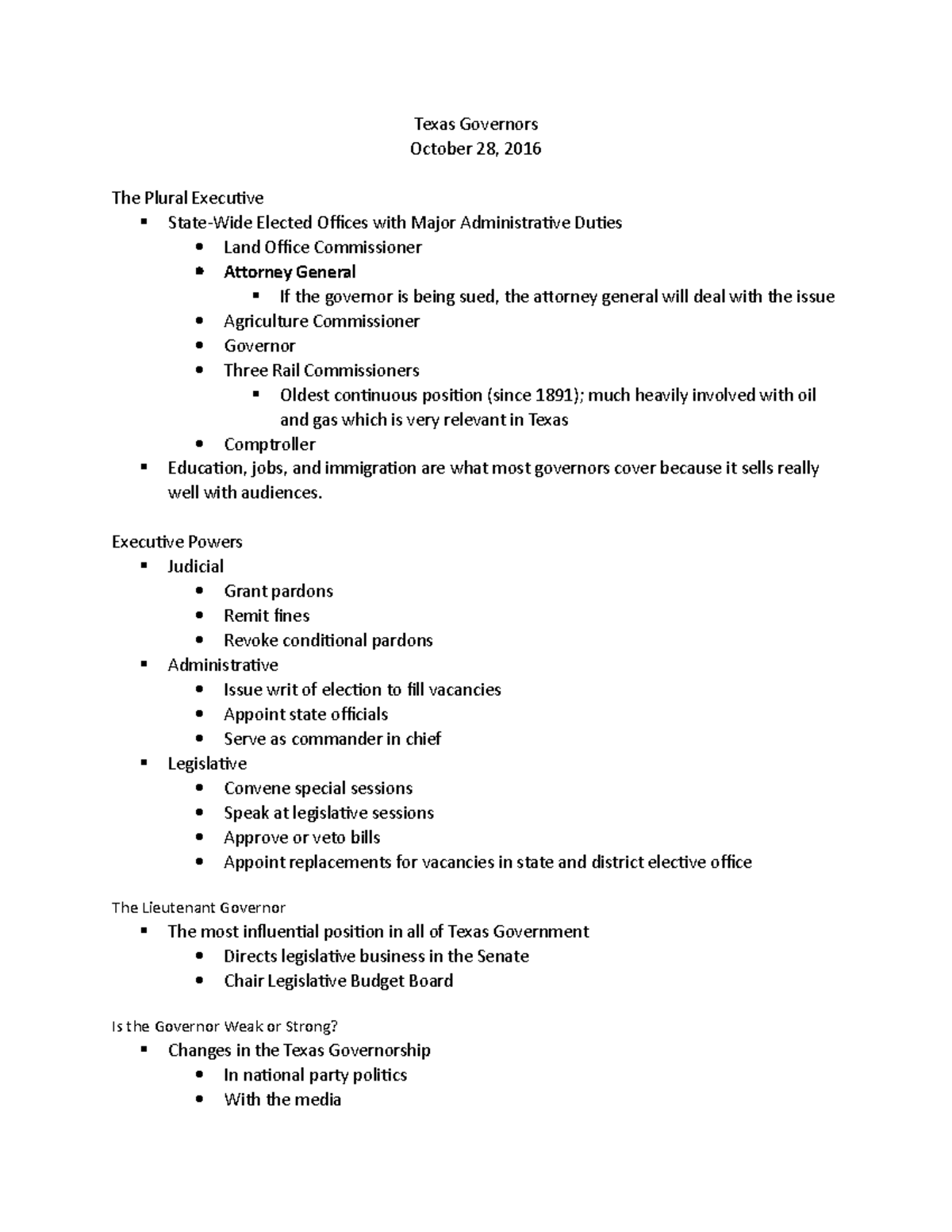 Texas Governors - Taught by Professor Dillard at TAMUCC - Texas ...