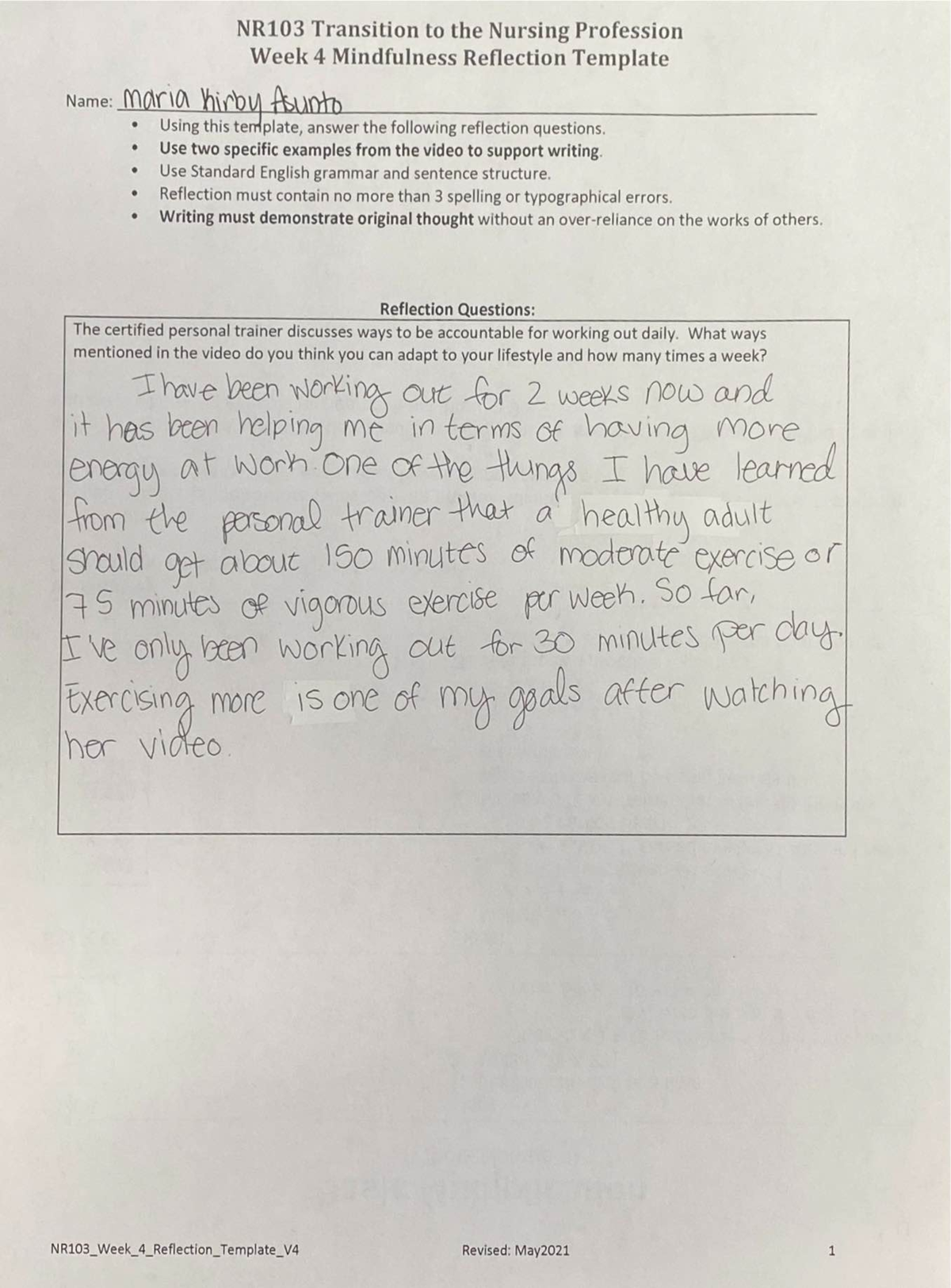 Assignments for NR103 - NR-103 - Studocu