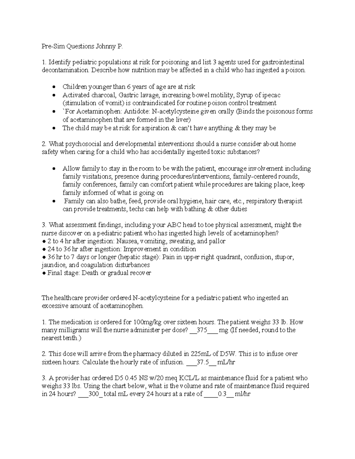 Pre sim - graded coursework all filled out to completion - Pre-Sim ...