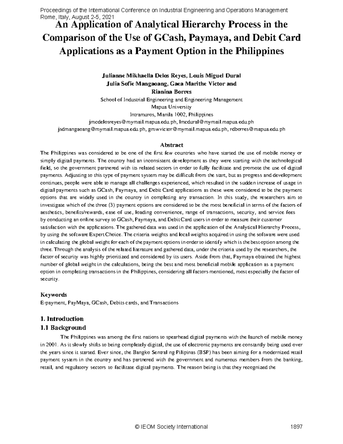 Analytical hierarchy - Statistics - An Application of Analytical ...