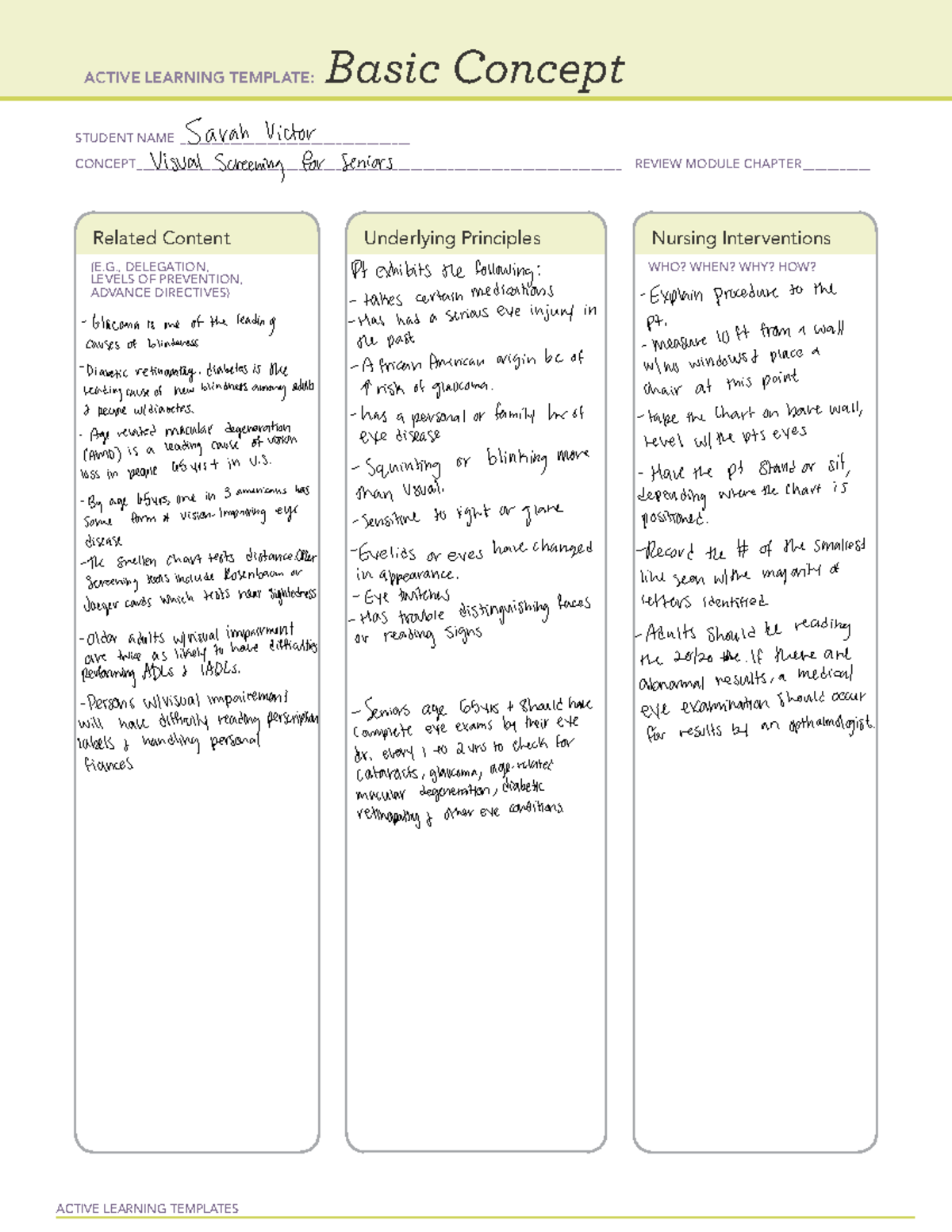 Basic concept visual screening for seniors - ACTIVE LEARNING TEMPLATES ...