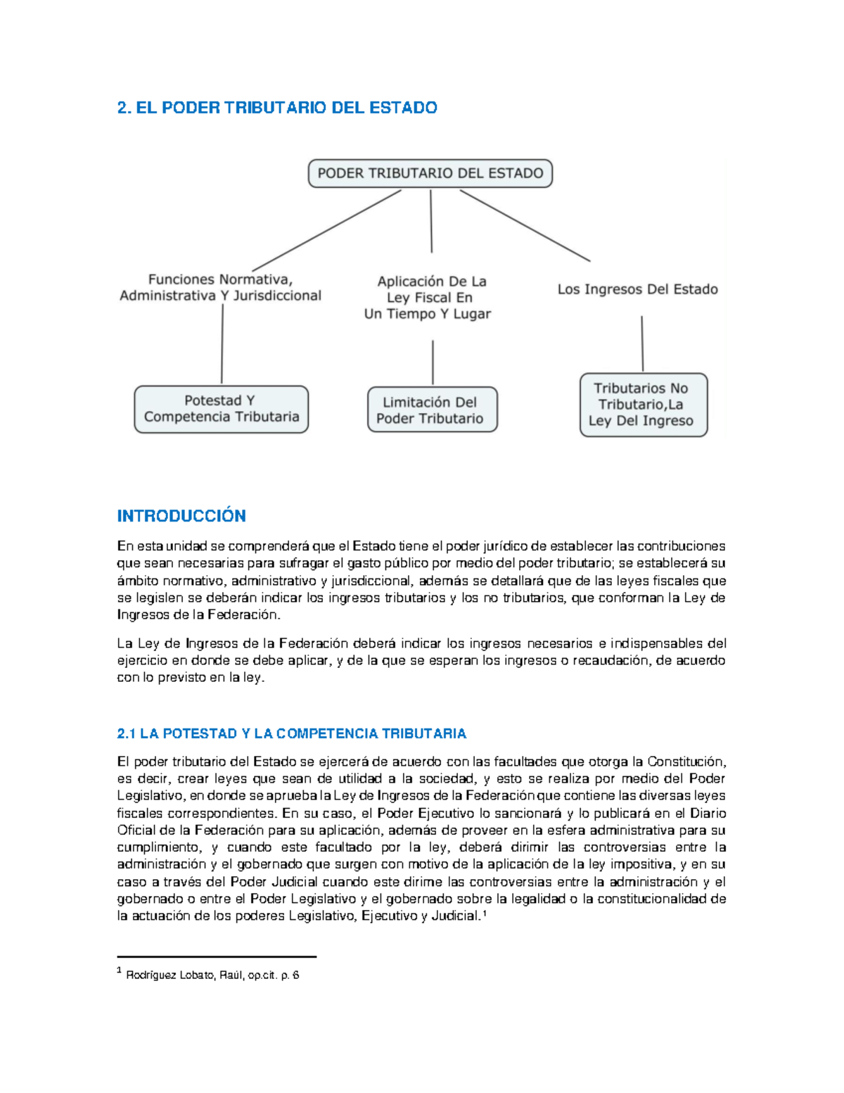 Unidad 2. EL Poder Tributario DEL Estado - 2. EL PODER TRIBUTARIO DEL ...