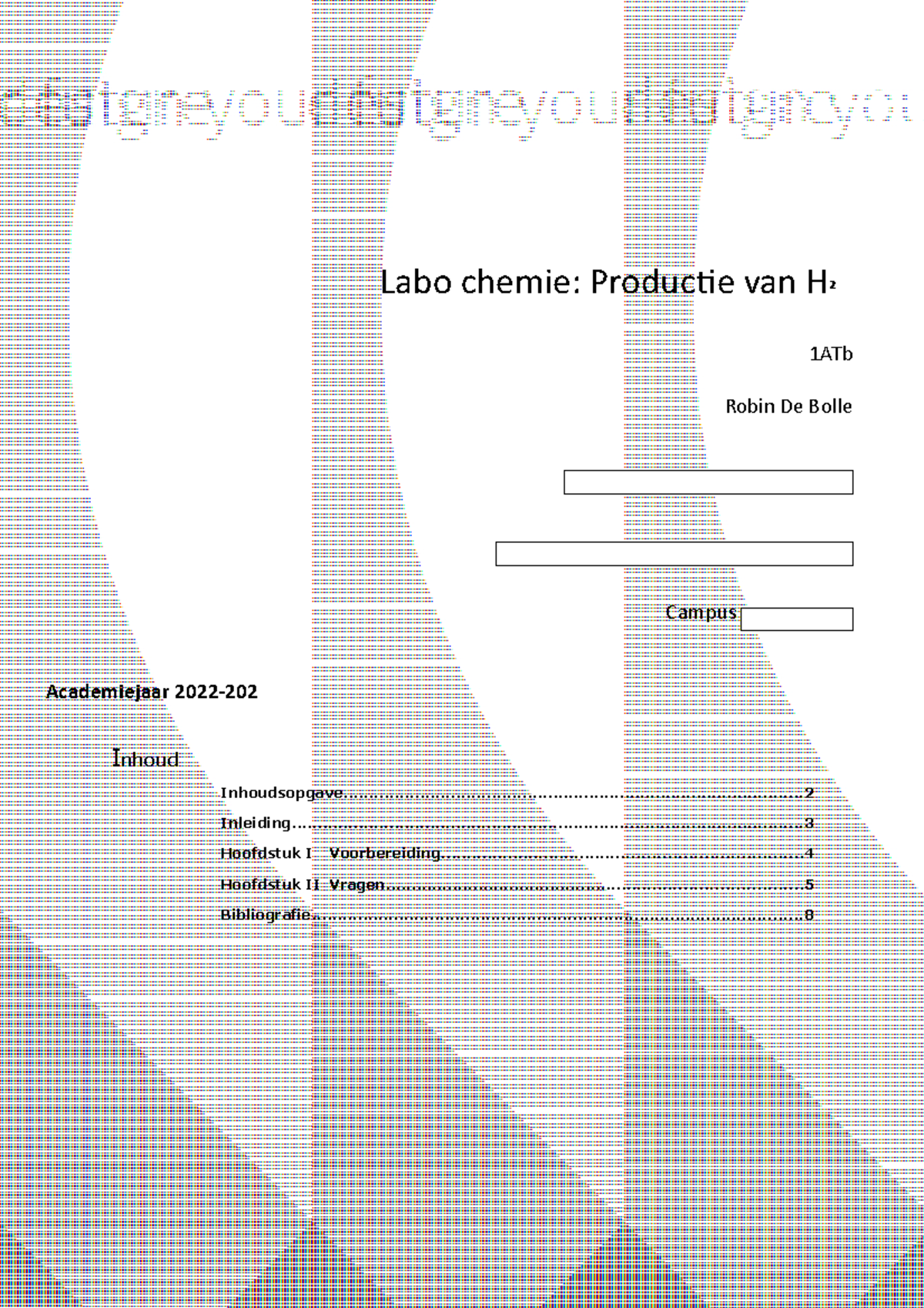 LABO Opdracht 2 - Labo chemie: Productie van H² 1ATb Robin De Bolle ...