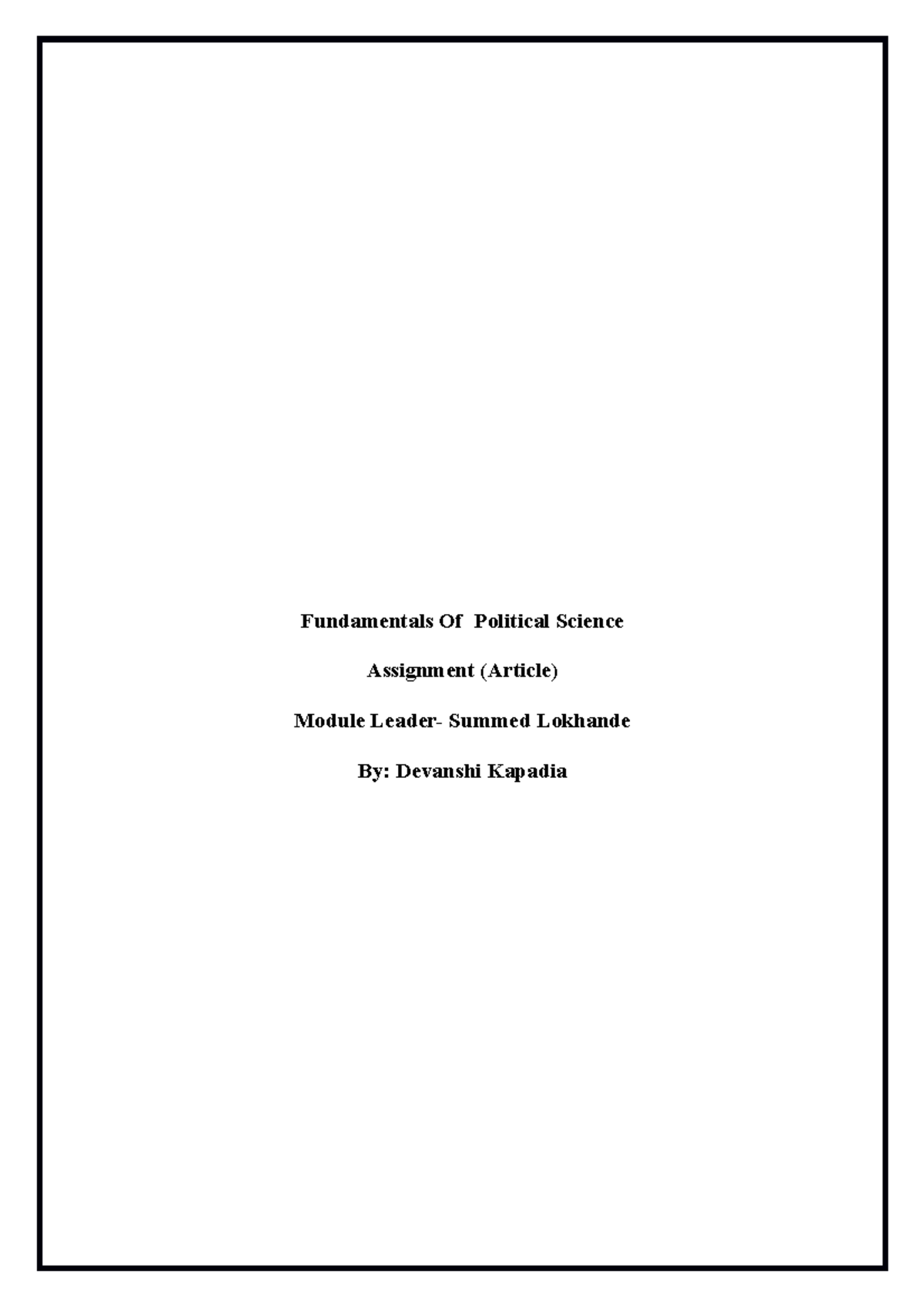 Political Science Article 16102022043936 - Fundamentals Of Political ...
