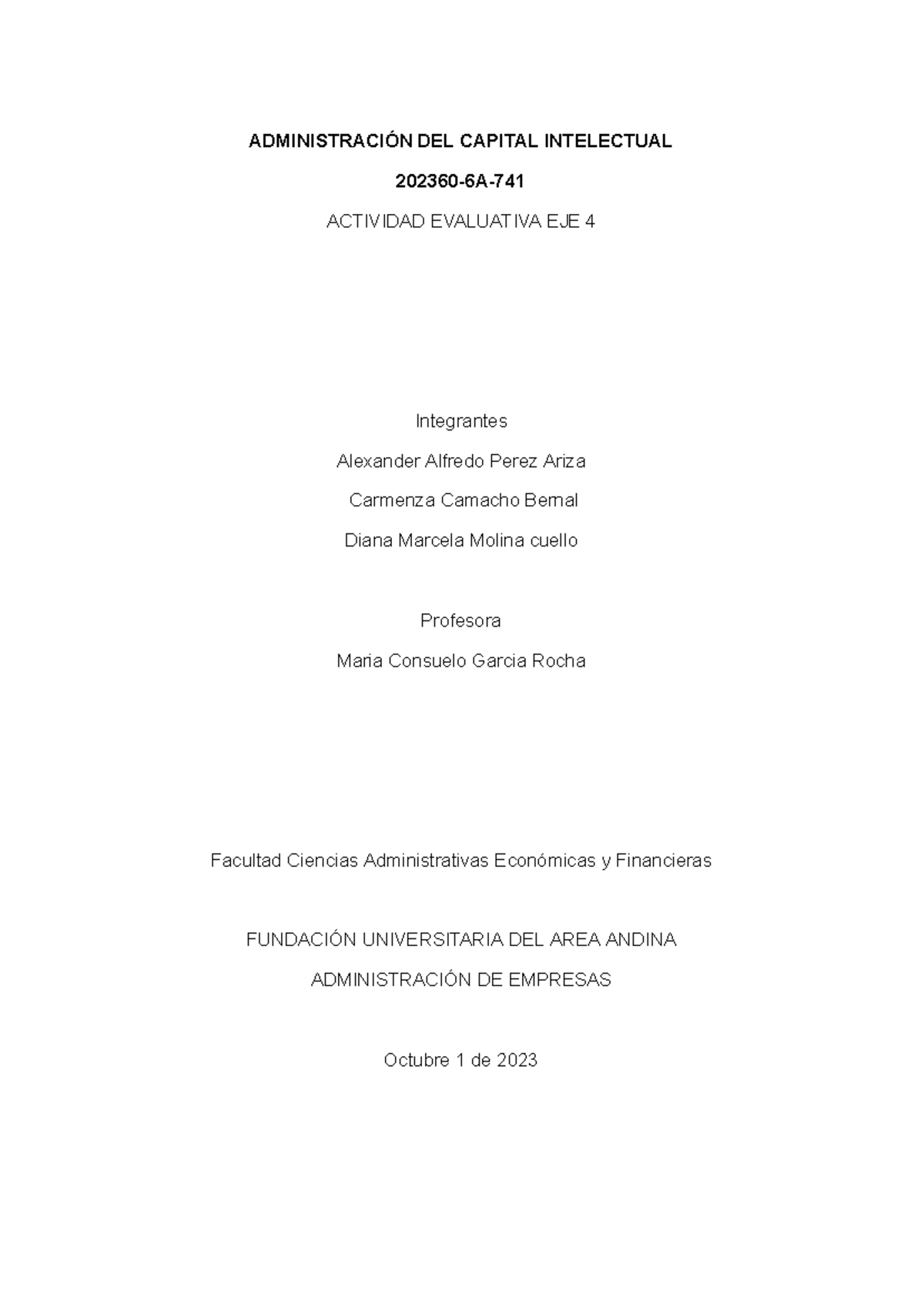 Administración DEL Capital Intelectual EJE 04 - ADMINISTRACIÓN DEL ...