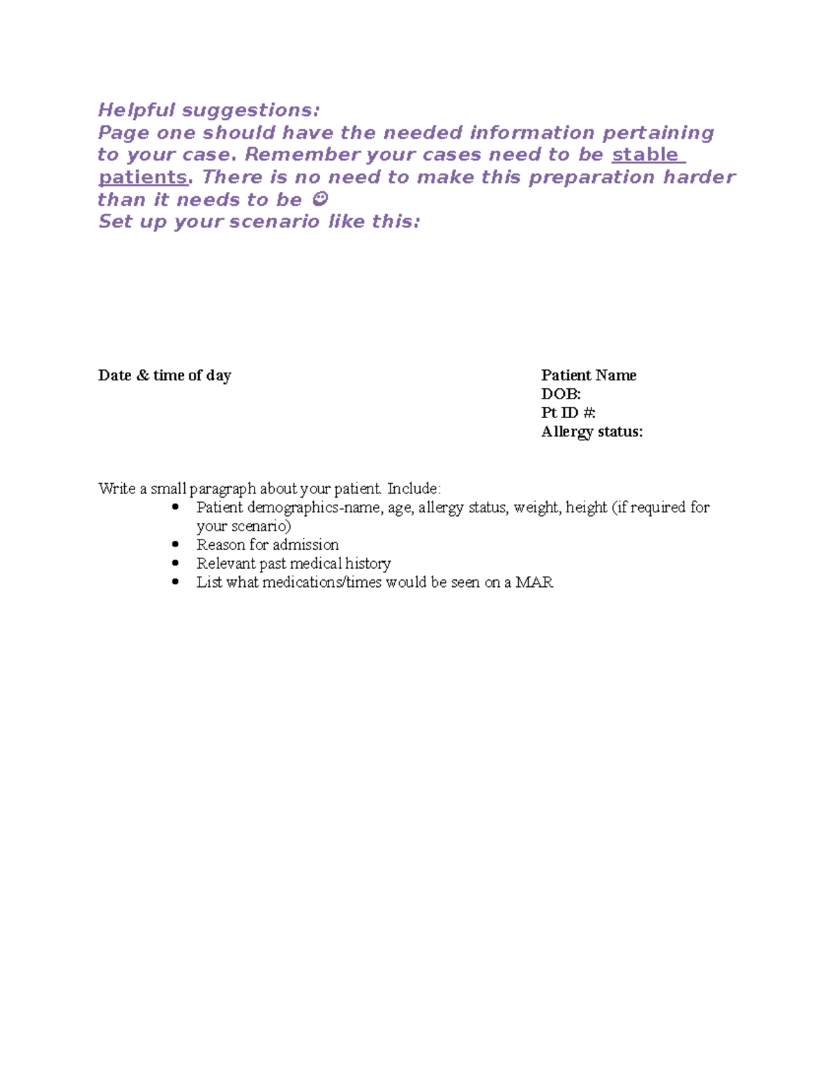 OSCE Development Template 2021 - Helpful suggestions: Page one should ...