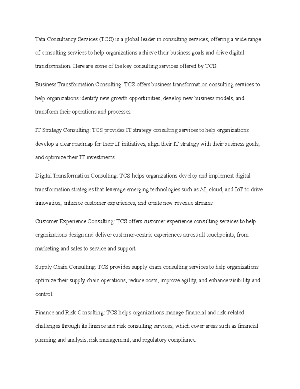 66 - TCS's Structure and Business Subsideries - Tata Consultancy ...