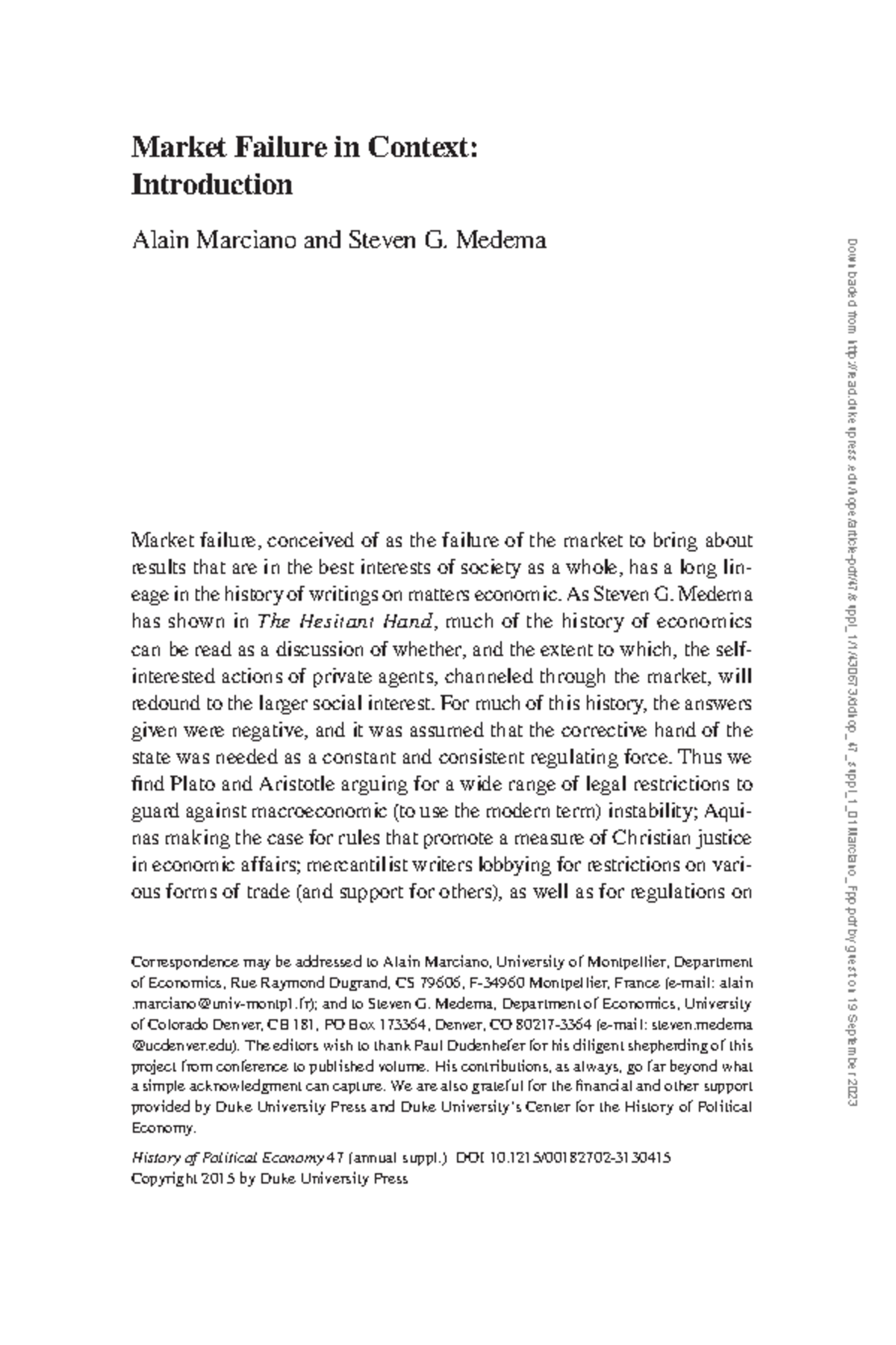 Lecture 1 Introduction to market failure and comparative institutional ...