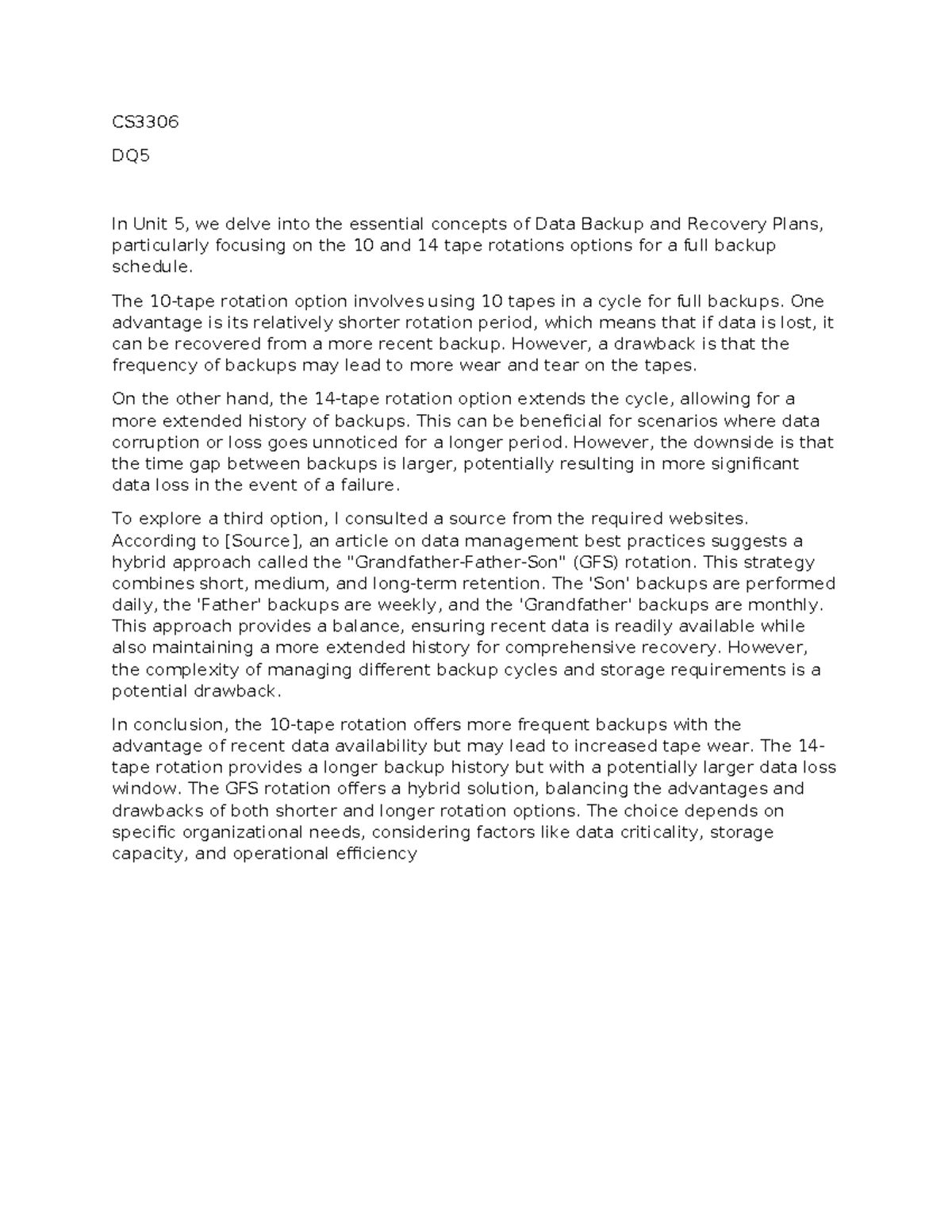 CS3306dq5 - Copy - assignment - CS DQ In Unit 5, we delve into the essential concepts of Data ...