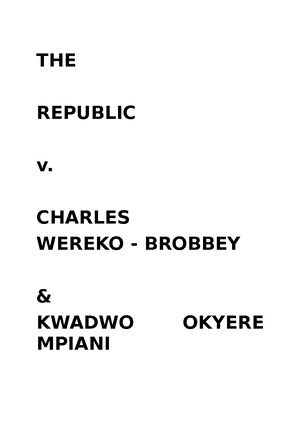 SOP - Executive Power in Ghana under review under the 1992 constitution ...