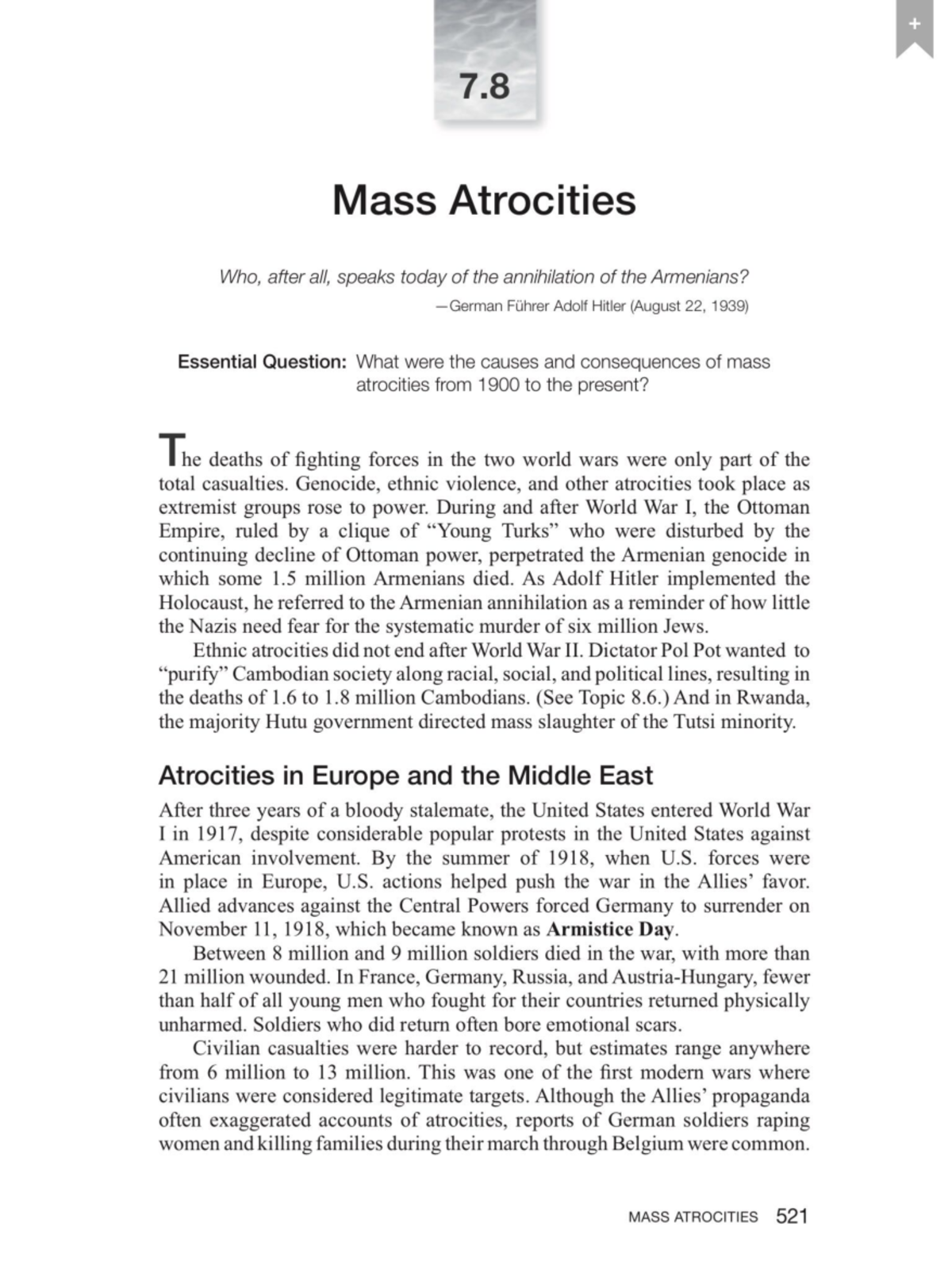 7.8 (Mass Atrocities After 1900) - 7 Mass Atrocities Who, after all ...