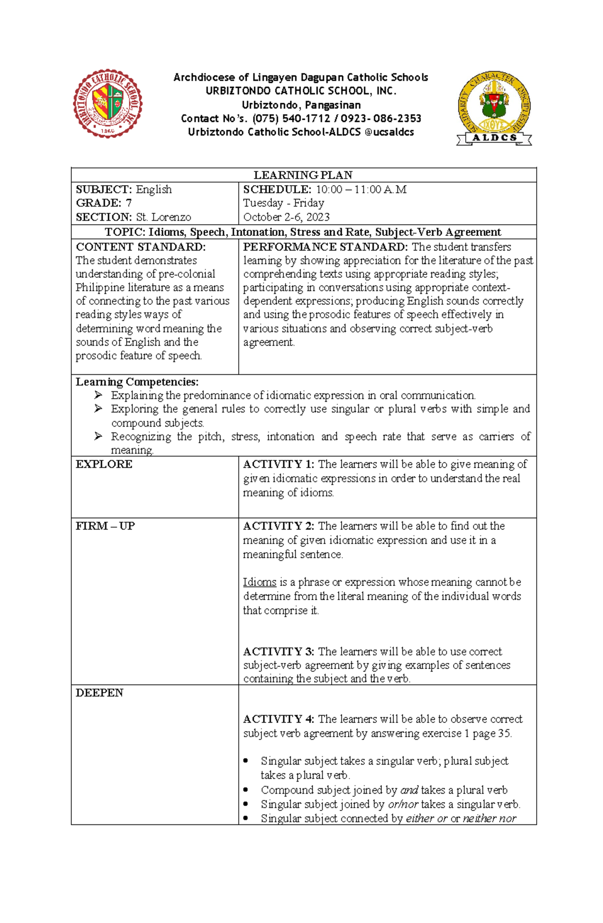 TLP ENG 7 WEEK 9 - none - Archdiocese of Lingayen Dagupan Catholic ...