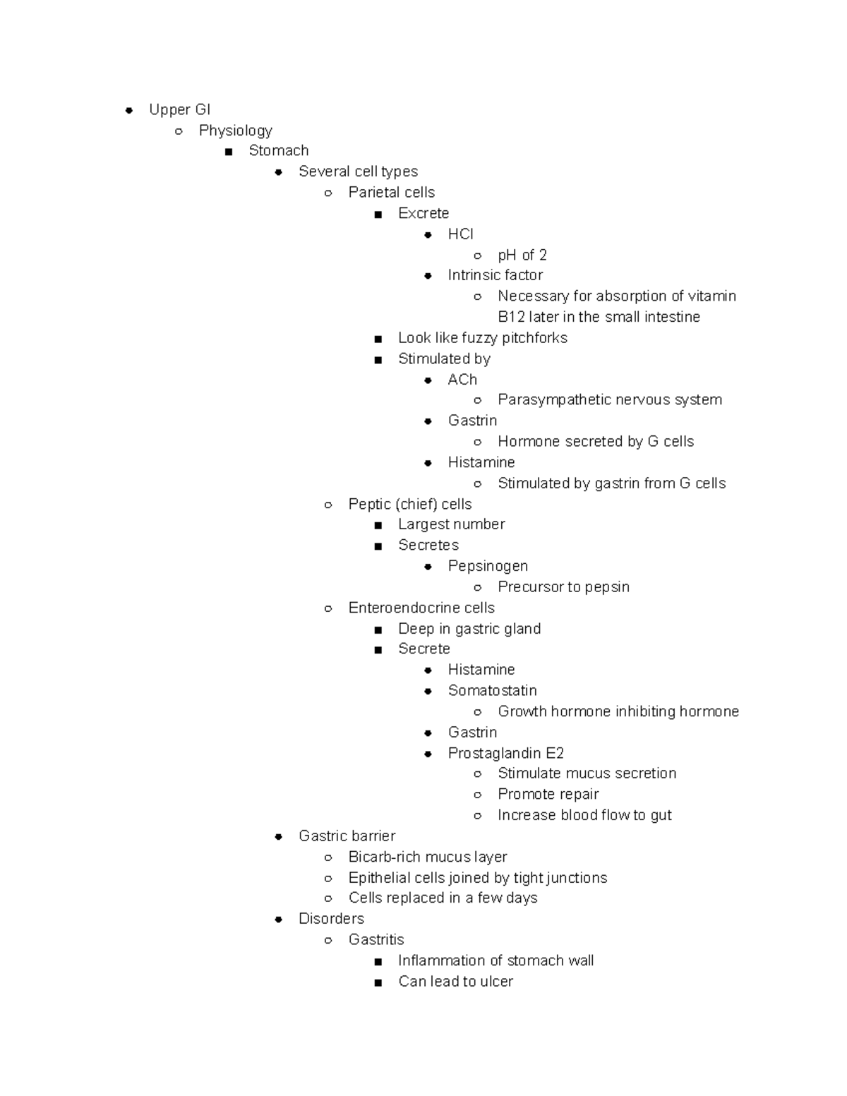 Copy of GI drugs - Upper GI Physiology Stomach Several cell types ...
