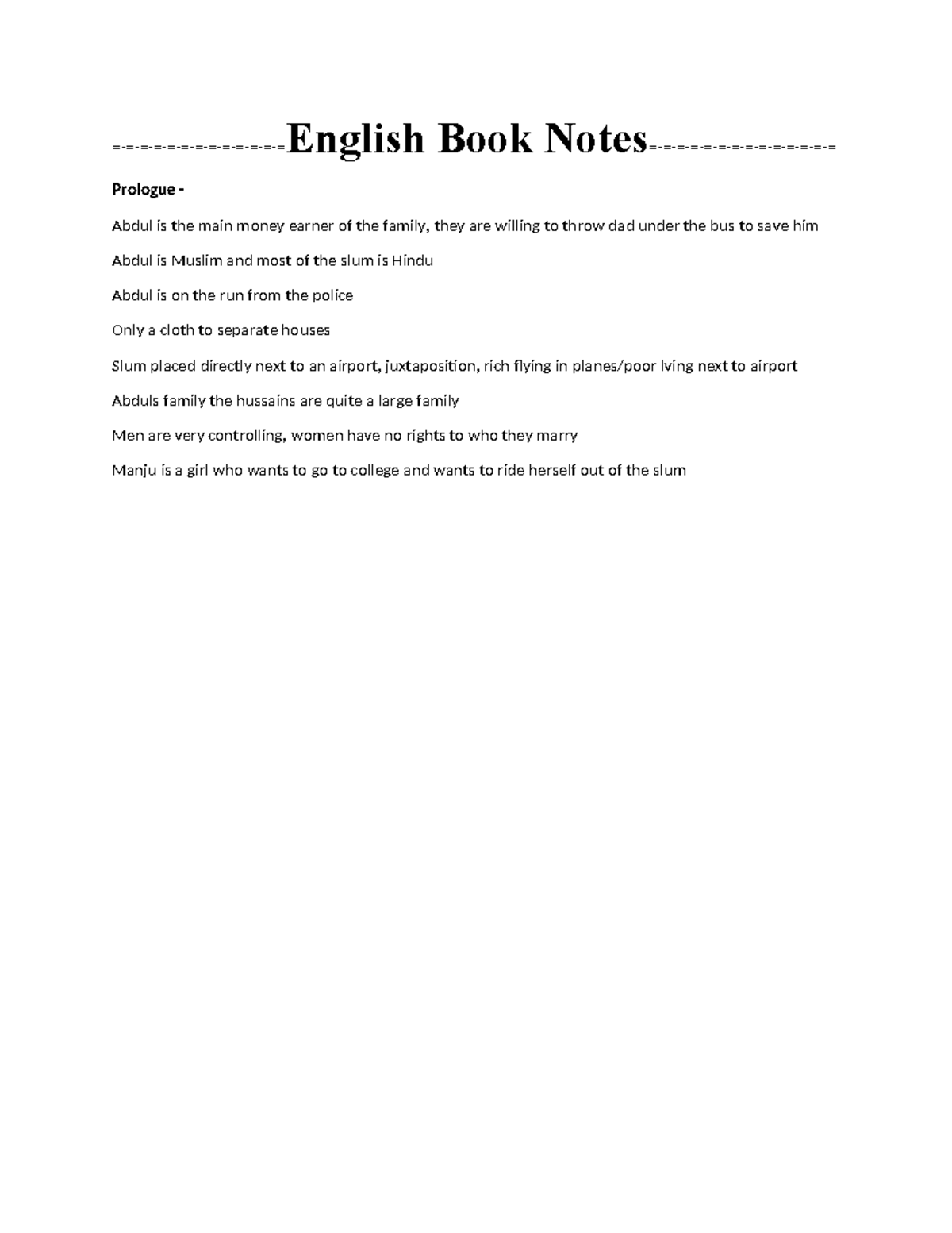 English Book Notes - =-=-=-=-=-=-=-=-=-=-=-=-=English Book Notes