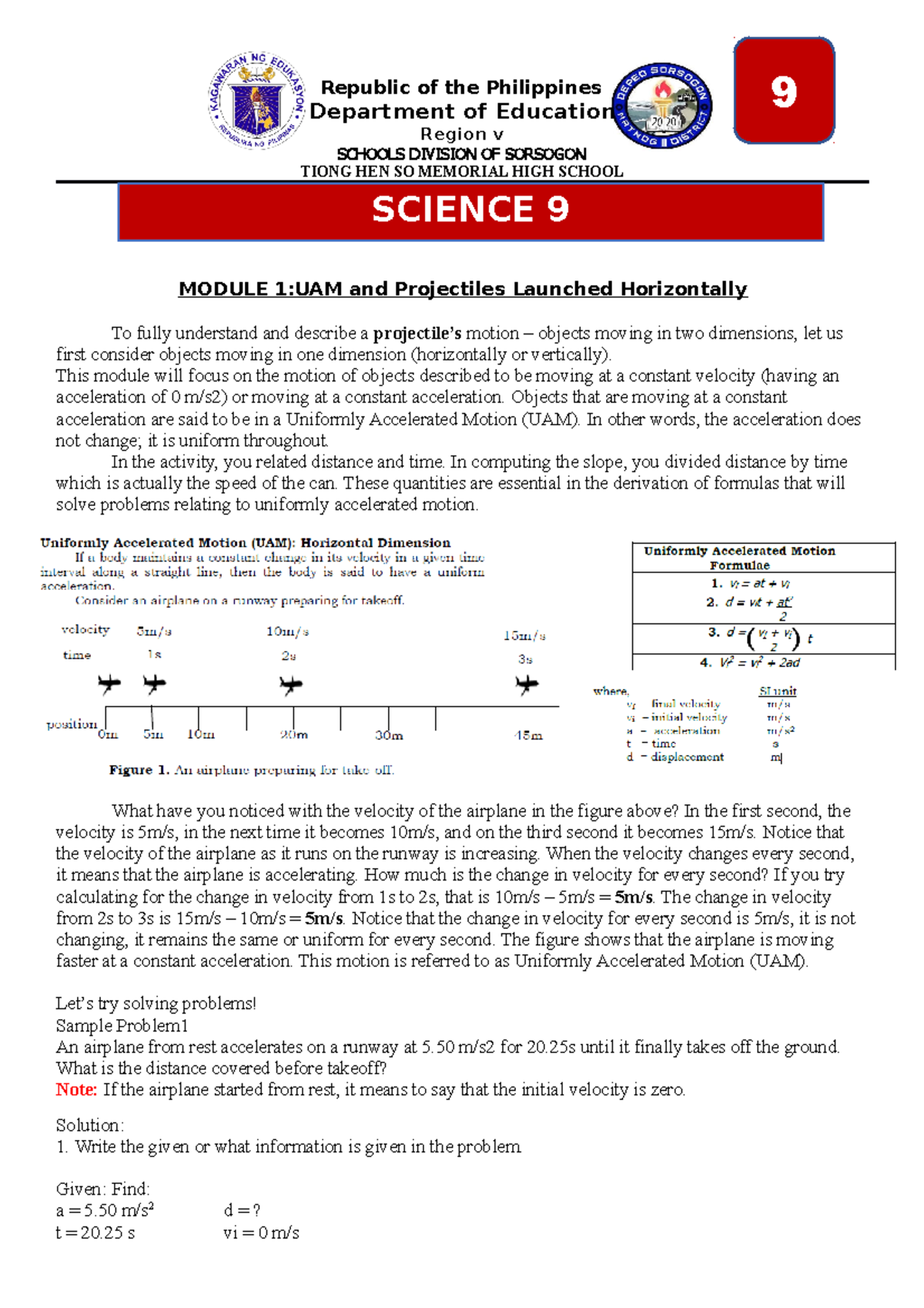 Science 9 4TH M1 - GOOD - Republic of the Philippines Department of ...