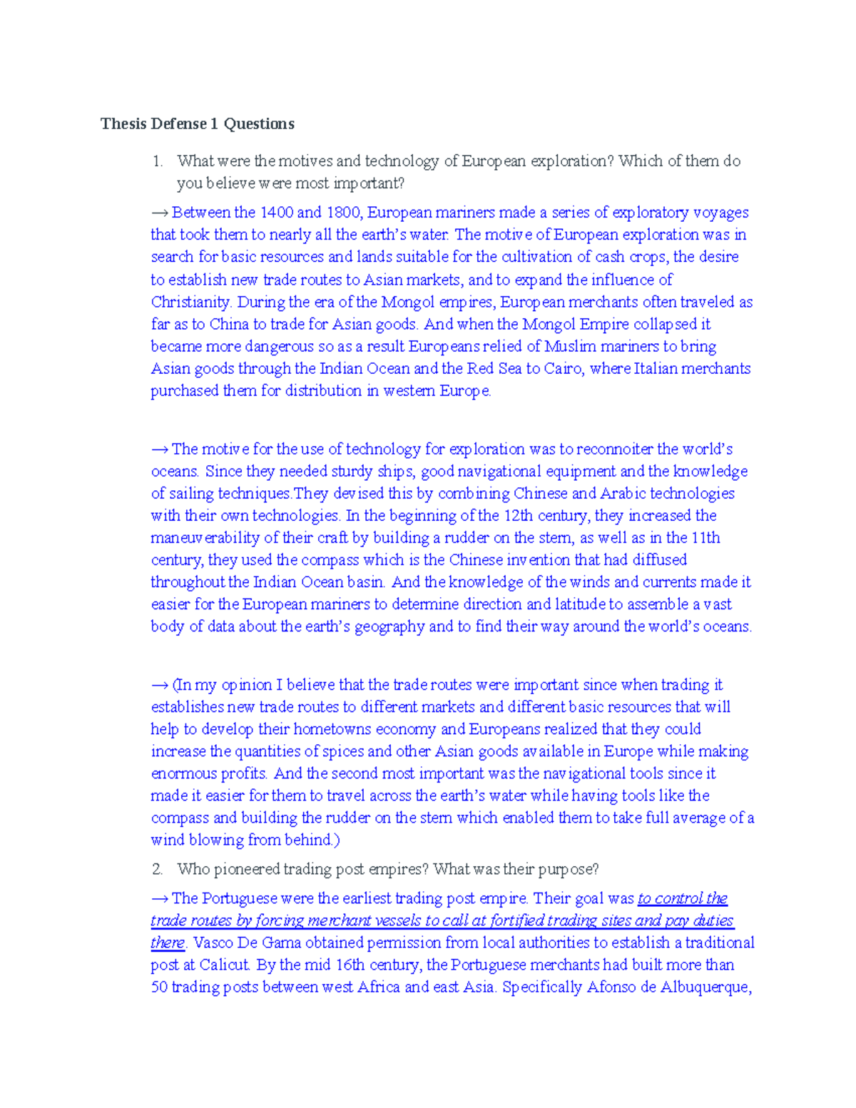 Thesis Defense 1 Questions - Thesis Defense 1 Questions 1. What were ...