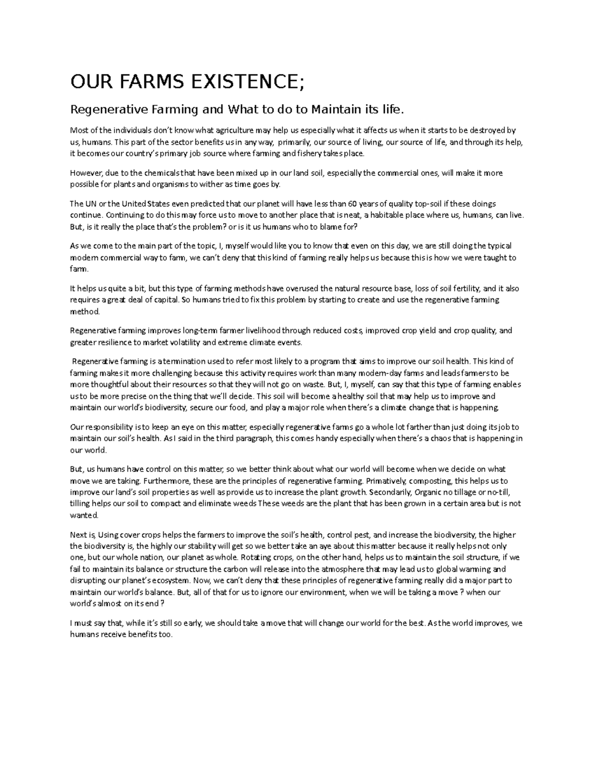 Regenerative Farming - ertgehg - OUR FARMS EXISTENCE; Regenerative ...