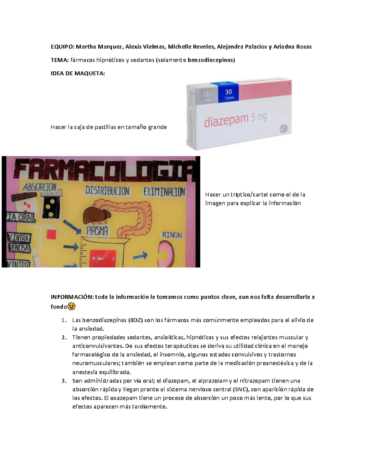 Benzodiacepinas - Apuntes - EQUIPO: Martha Marquez, Alexis Vielmas ...
