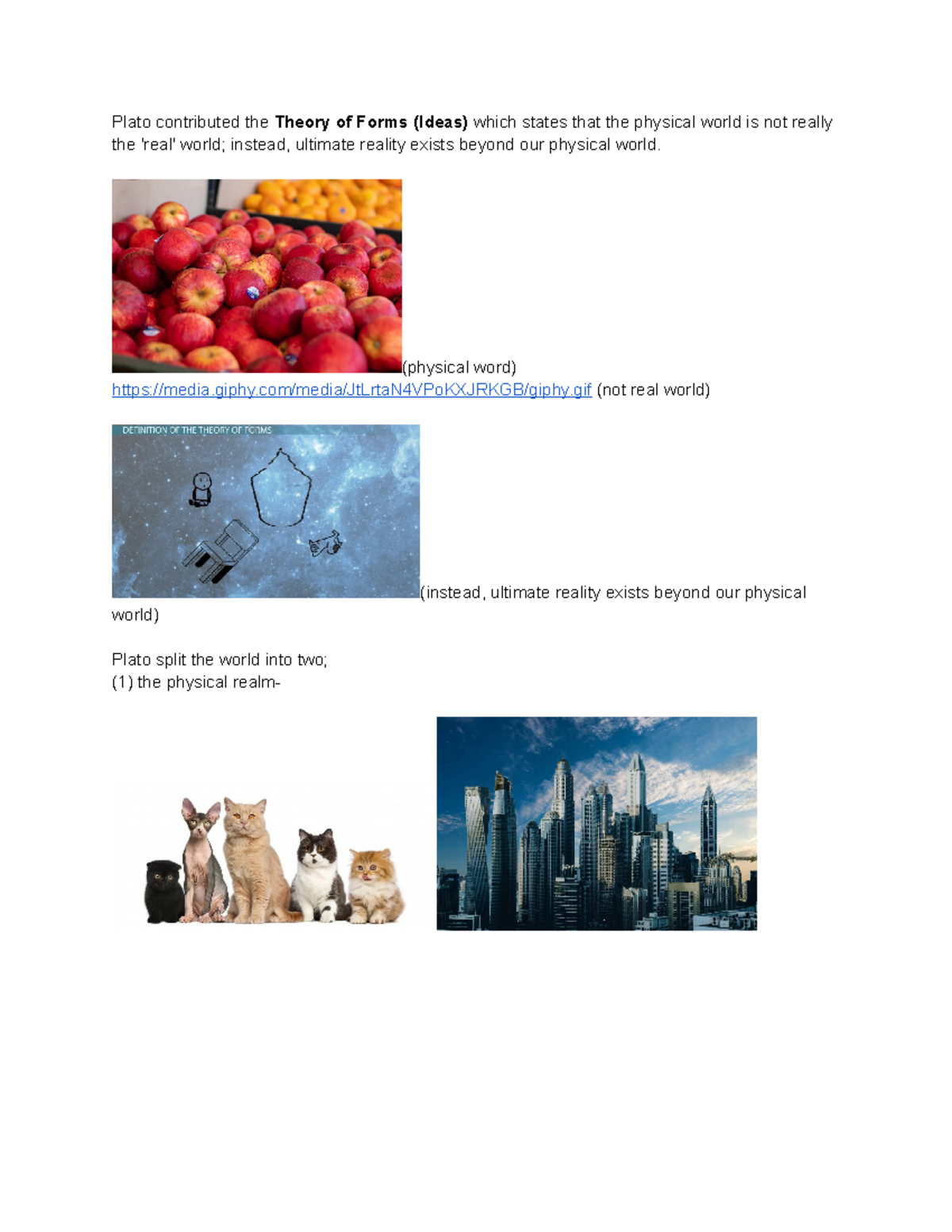 Theory of Forms of Plato, a greek philosopher. - Plato contributed the ...