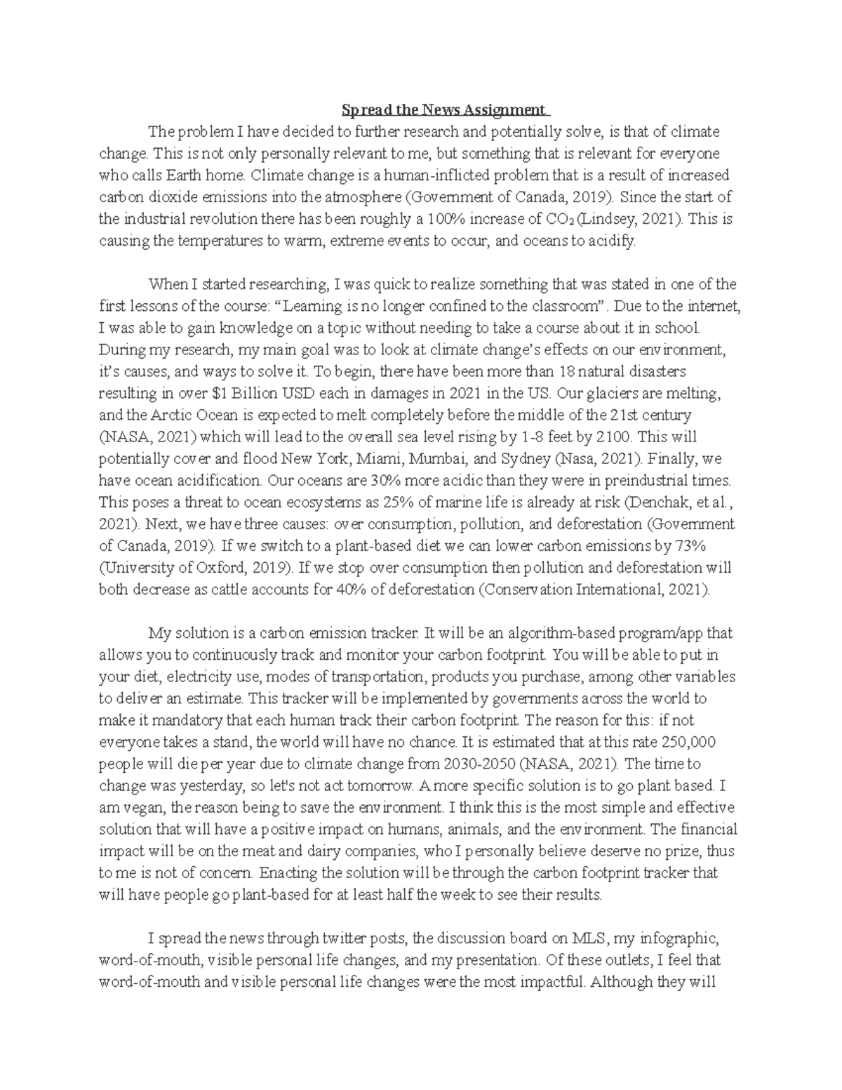 Spread The News Assignment - Spread the News Assignment The problem I ...