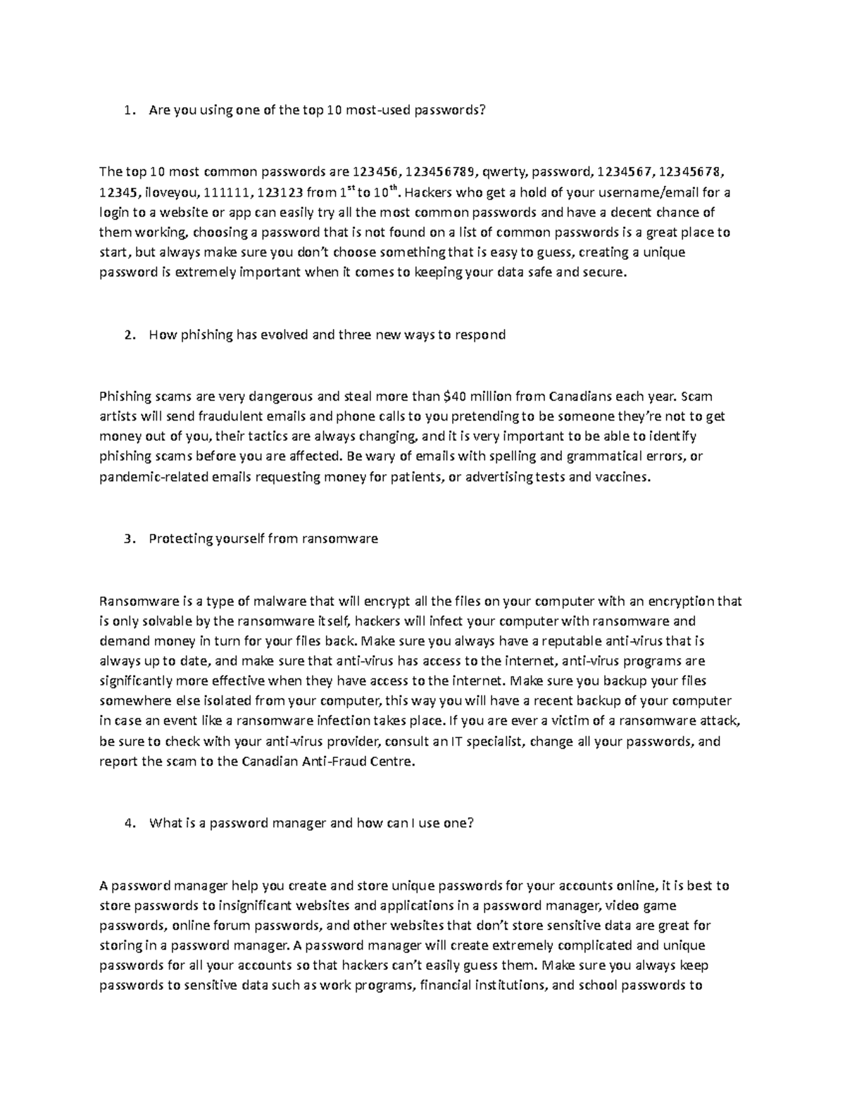 Assignment 6 Intro to internet - 03 60 205 - U of W - Studocu