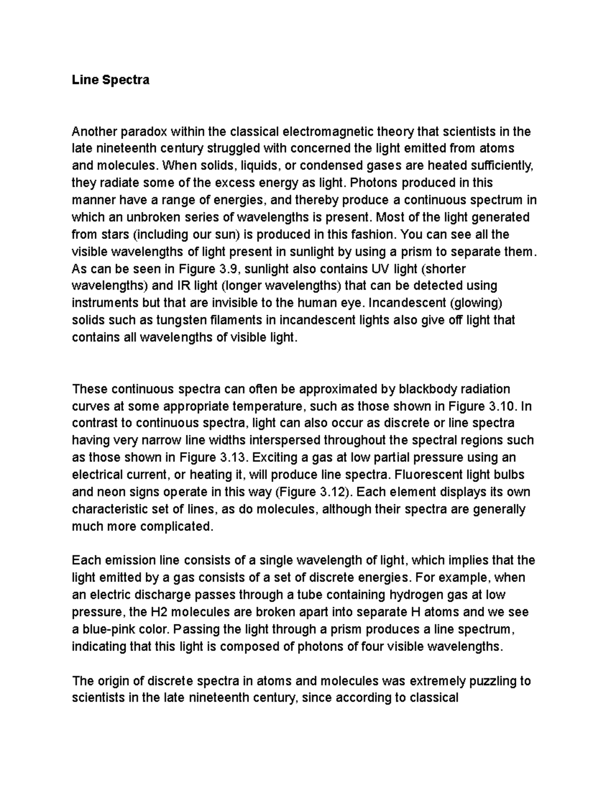 Line Spectra - Lecture notes 2 - Line Spectra Another paradox within ...