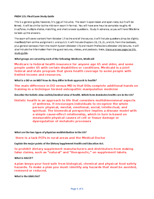 Exam 1 Study Guide - FNDH 115 Exam 1 Study Guide The exam will cover content through October 2 ...