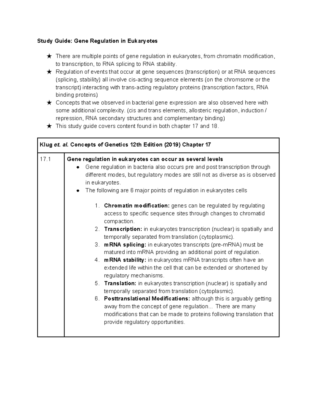 Understanding Guide Gene Expression in Eukaryotes - Study Guide: Gene ...