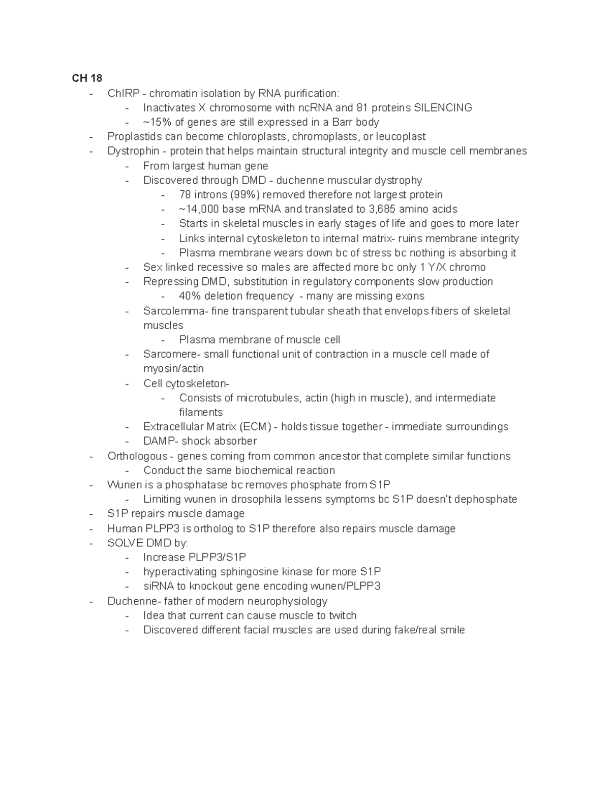 MCB 150 - CH 18 Notes - CH 18 ChIRP - chromatin isolation by RNA ...