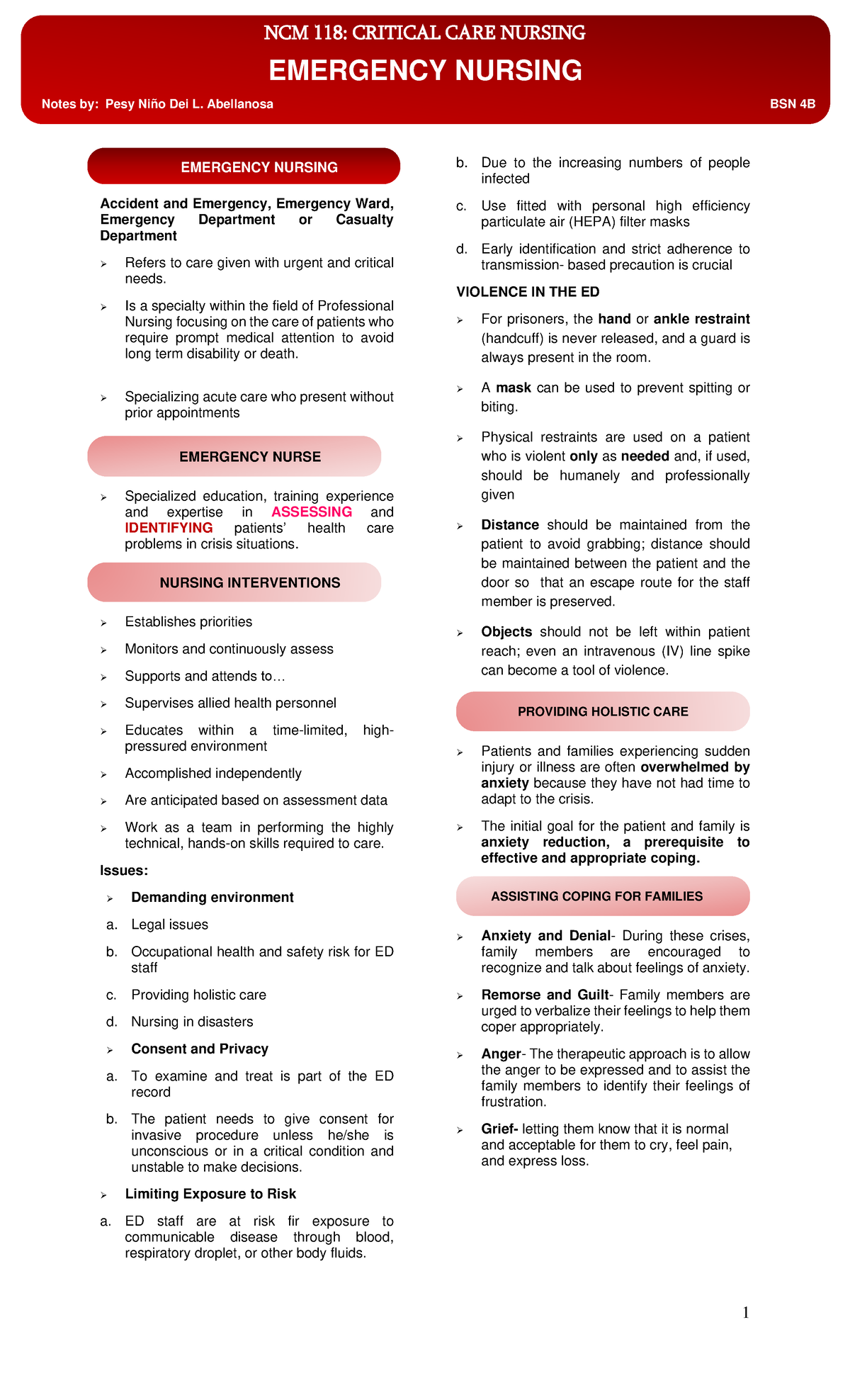 NCM 118 Emergency Nursing NEW - Accident and Emergency, Emergency Ward ...