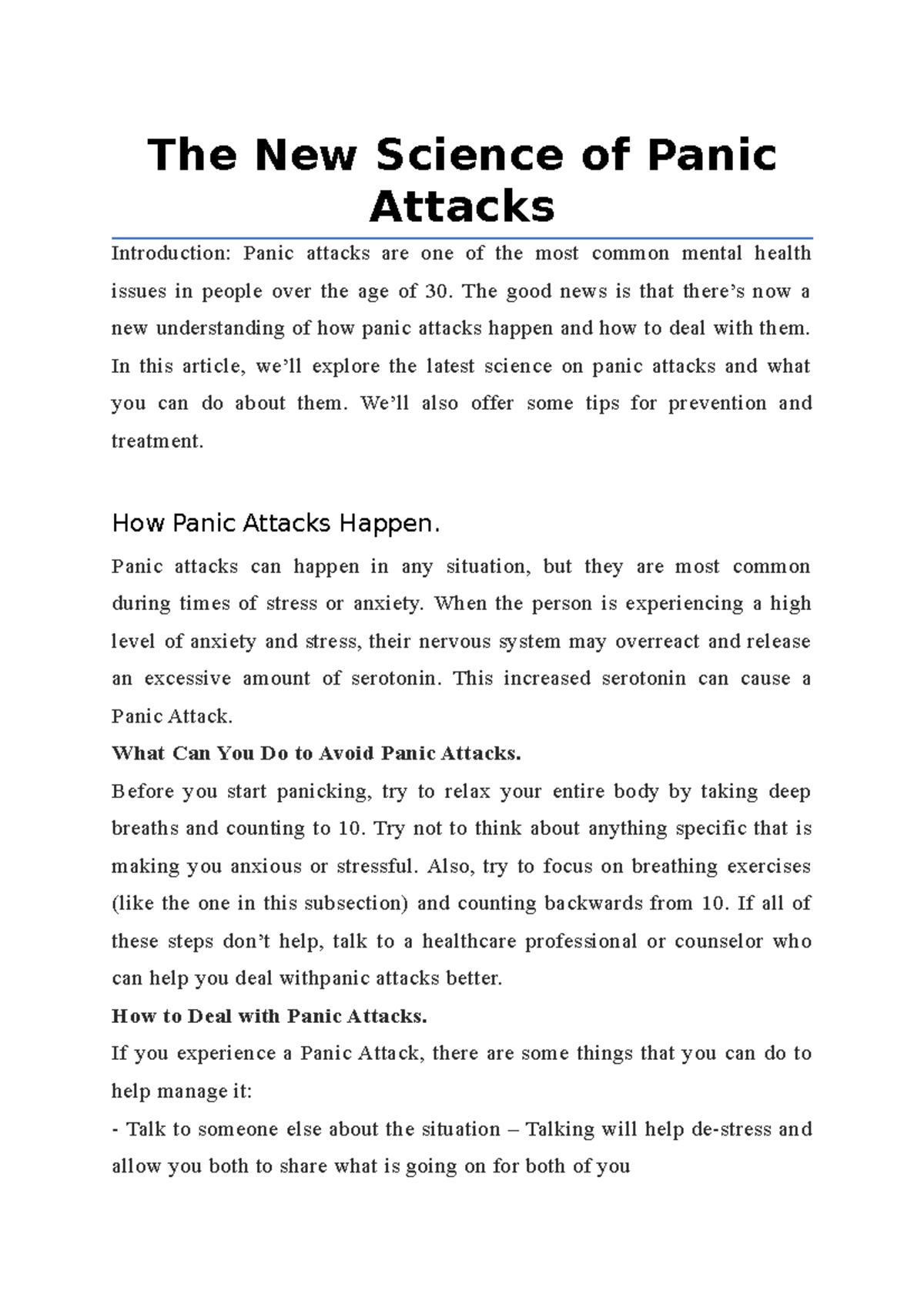 The New Science of Panic Attacks - The New Science of Panic Attacks ...