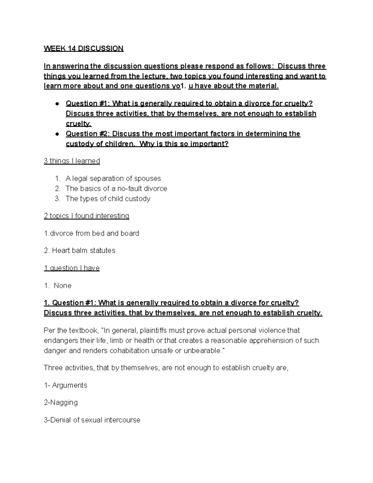 Legal TERM-WEEK 14- Discussion Questions - WEEK 14 DISCUSSION In ...