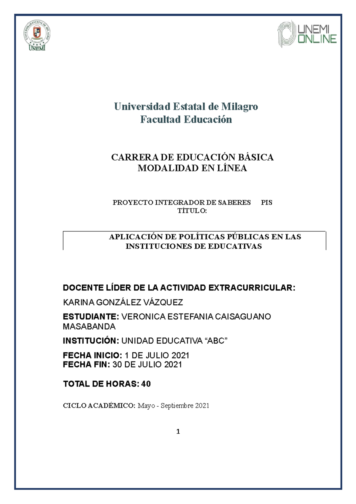 Universidad Estatal de Milagro final - Universidad Estatal de Milagro ...
