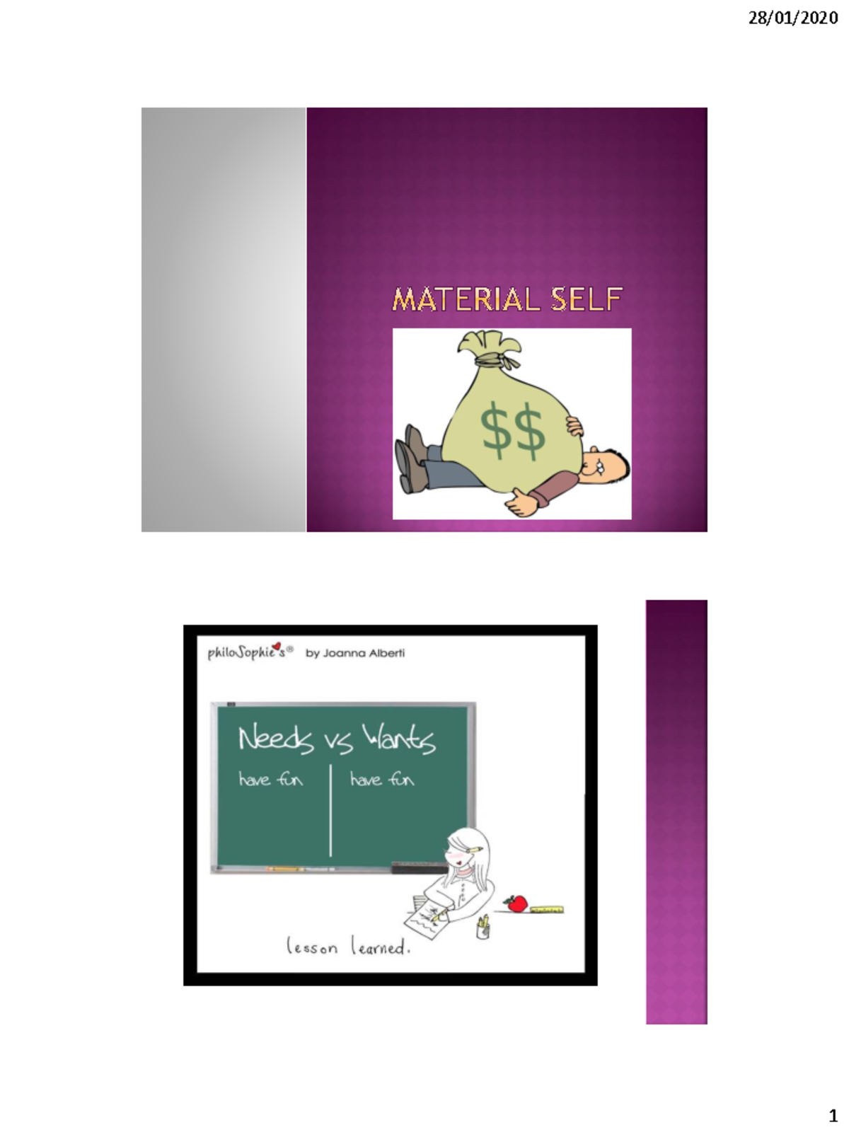 Material Self - Deficiency needs - physiological, security, social and ...