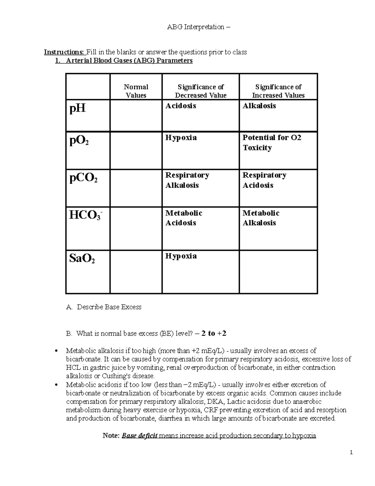 ABG+Handout+Work+sheet-1 - Instructions: Fill in the blanks or answer ...