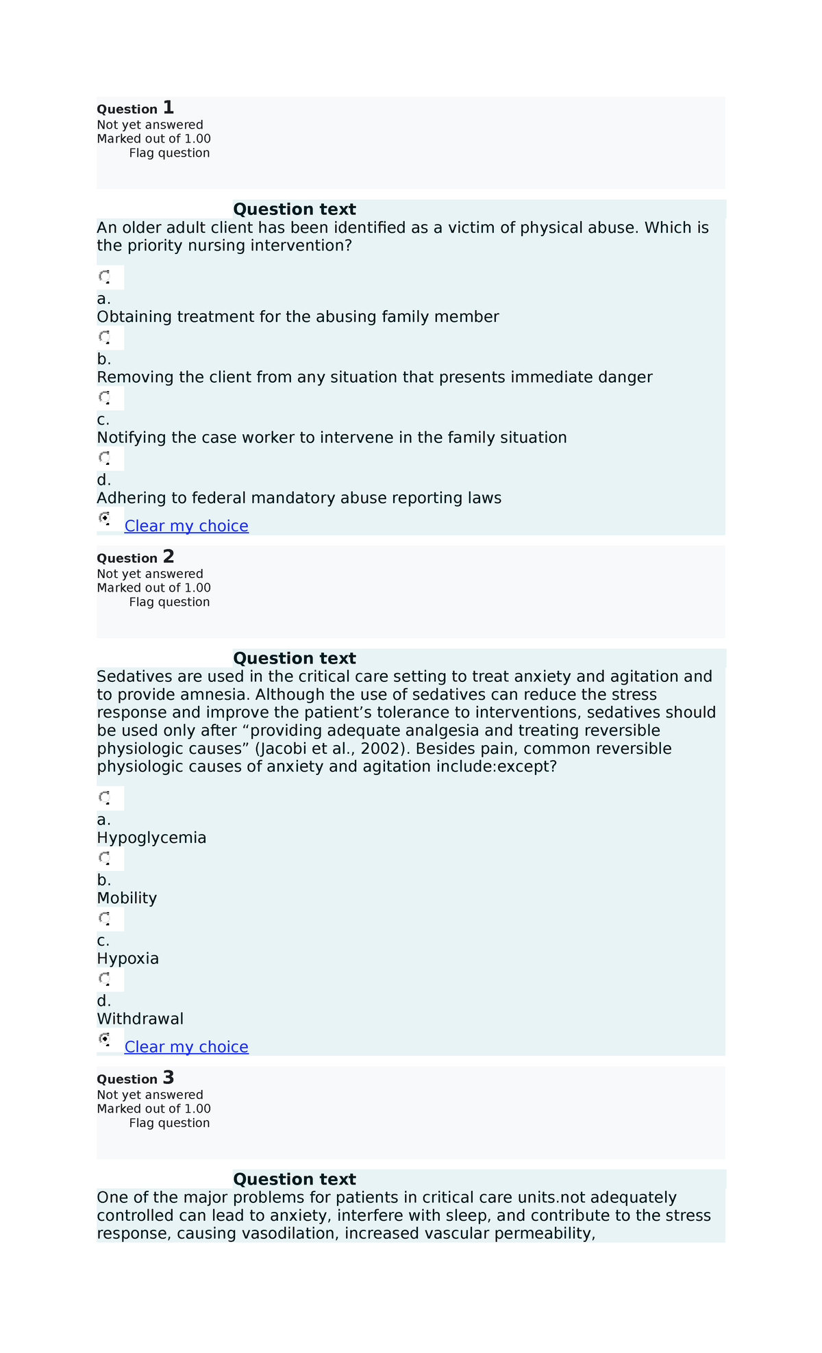 QUIZ-1 - N/A - Question 1 Not yet answered Marked out of 1. Flag ...