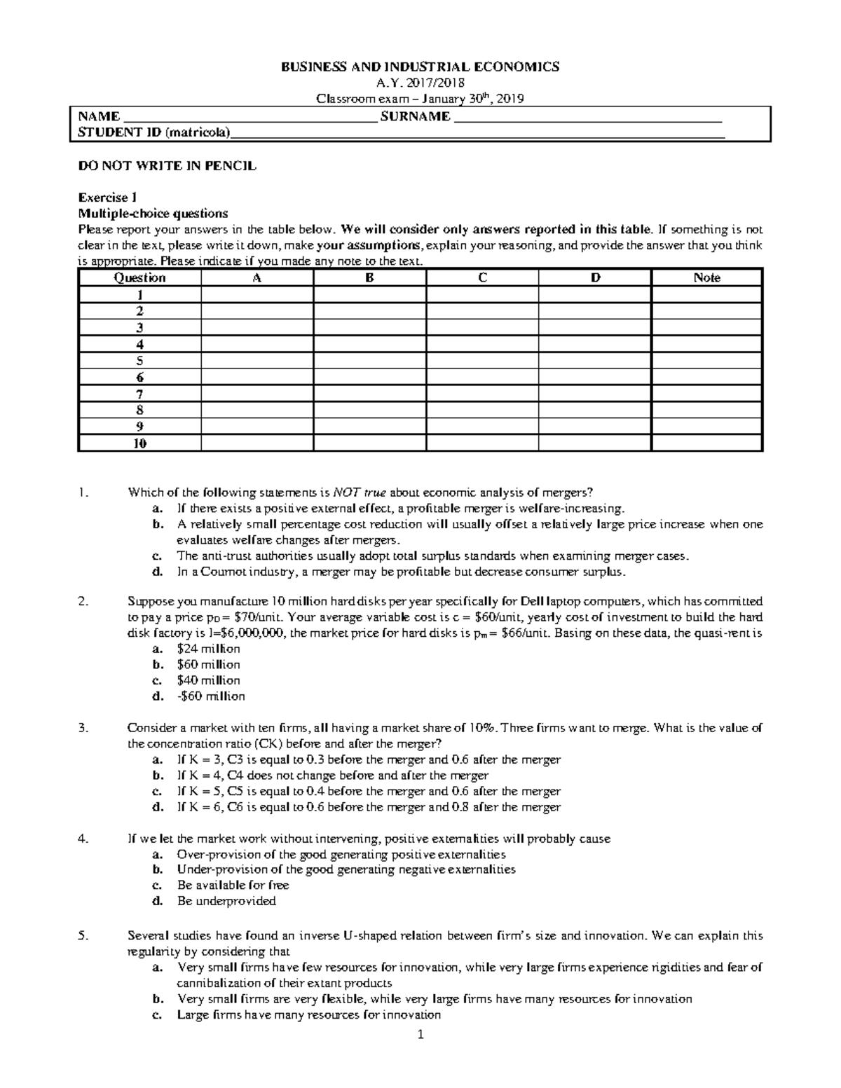 Esempio/prova d'esame 30 Gennaio 2019, domande - Warning: TT: undefined function: 32 BUSINESS ...