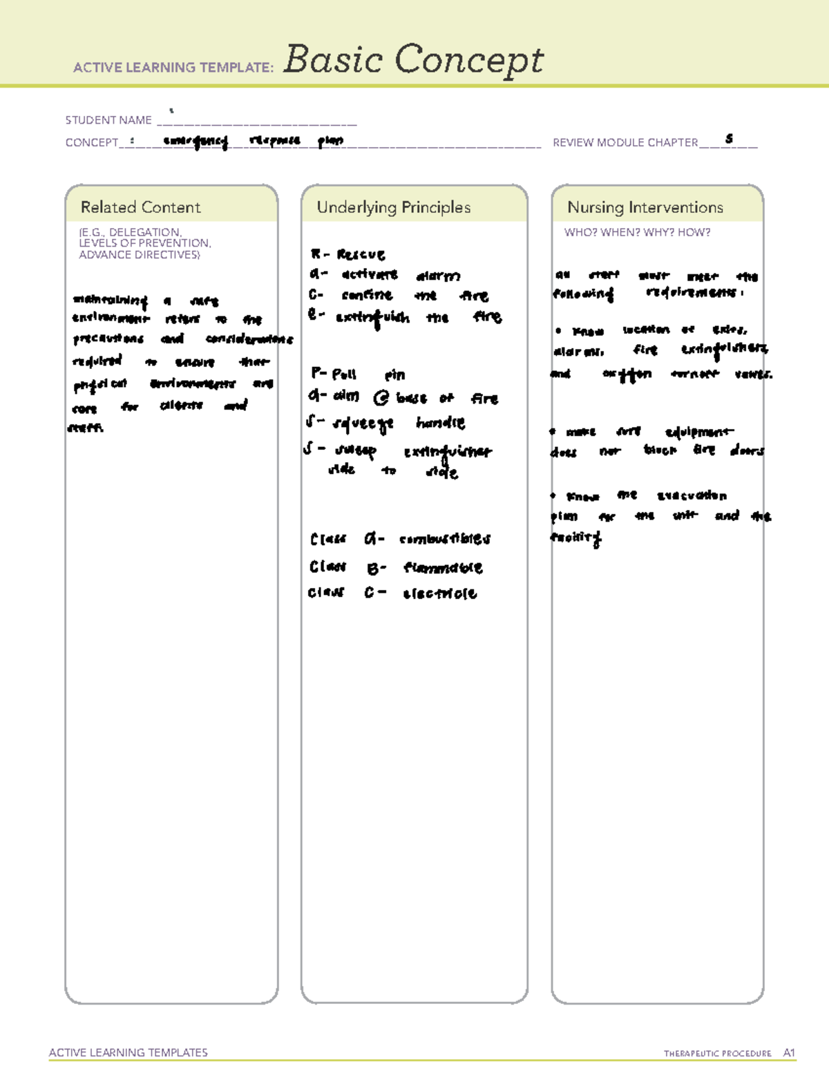 Active Learning Template Nursing Skill form - STUDENT NAME