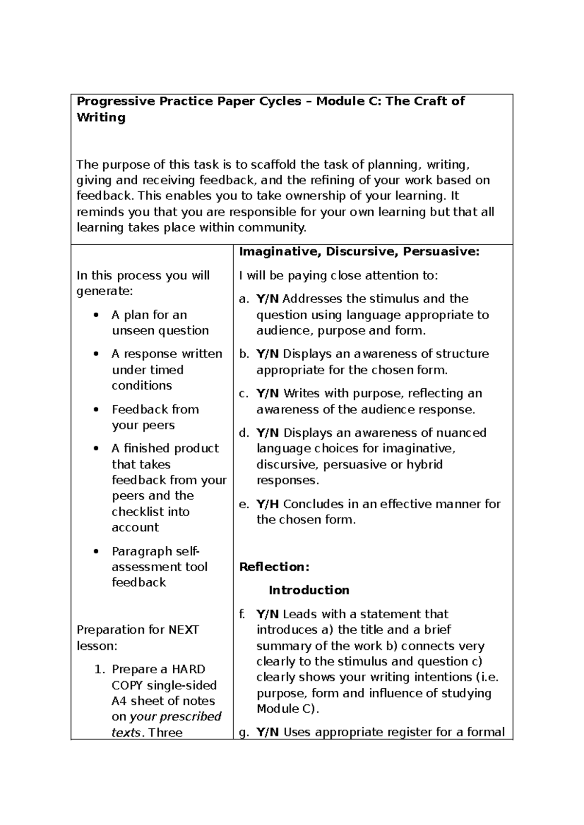 Progressive Paper Cycles Module C - Progressive Practice Paper Cycles ...