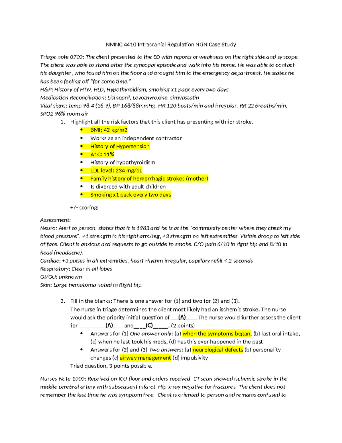 NGN Case Study-Intracranial Regulation Case study-1 - NMNC 4410 ...