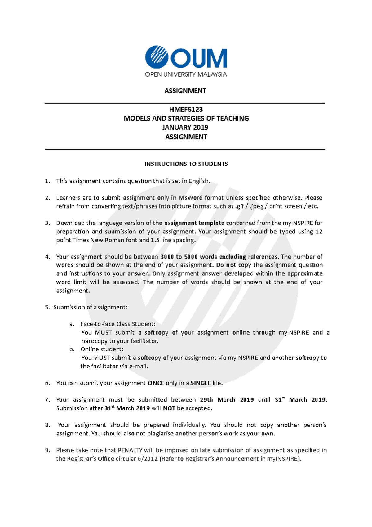 Model teaching assig - ASSIGNMENT - Studocu